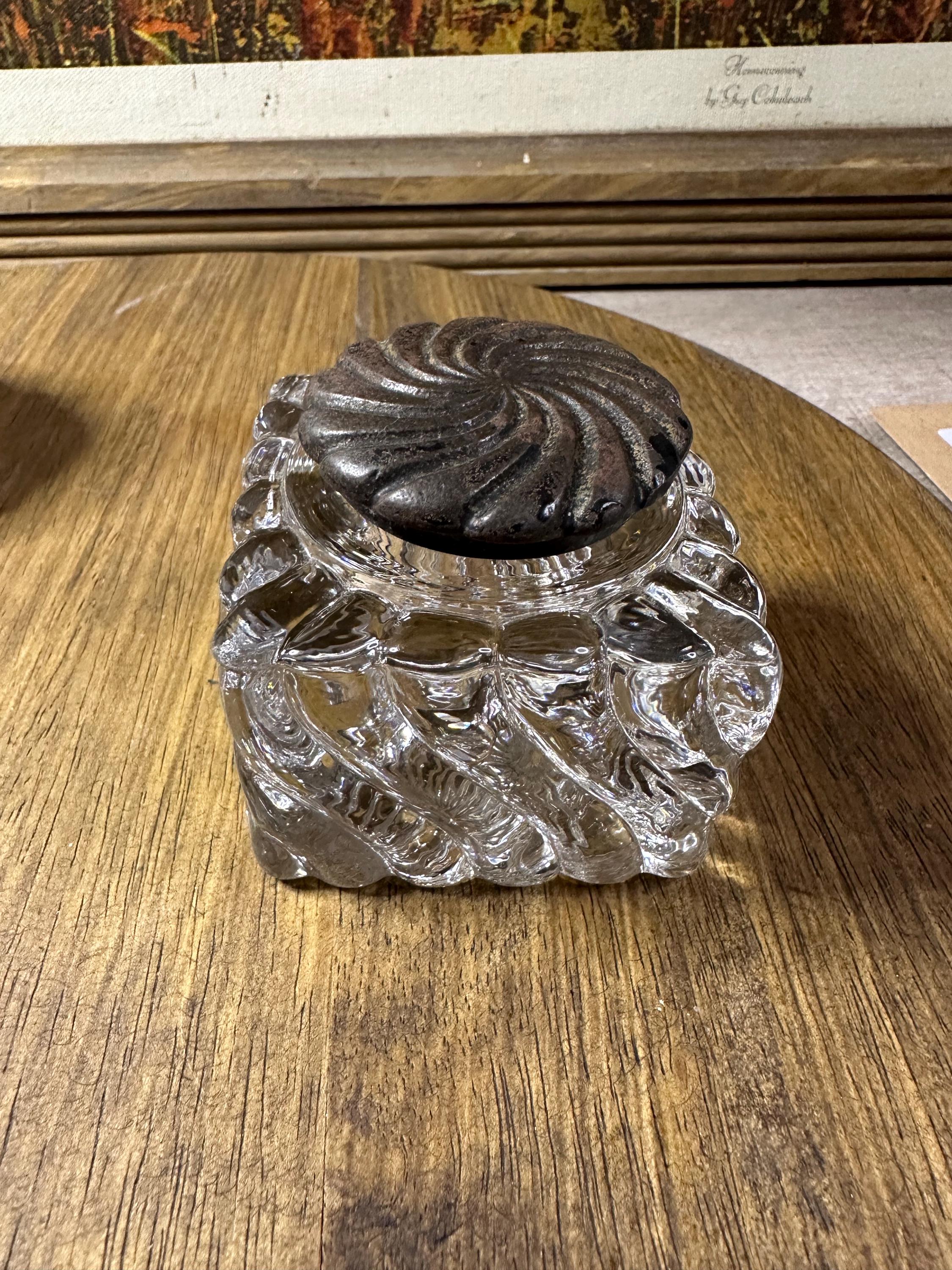 ABP Brilliant Cut Glass Swirl Pattern Made in 1850 Brass Lid ...