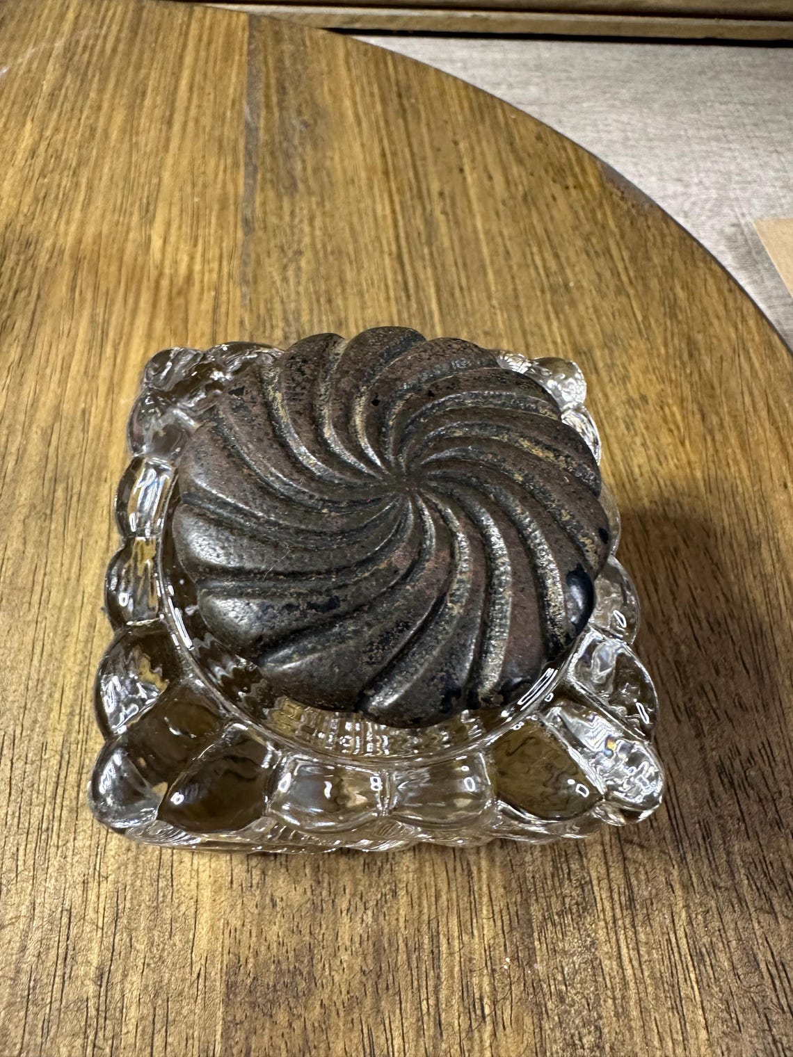 ABP Brilliant Cut Glass Swirl Pattern Made in 1850 Brass Lid ...