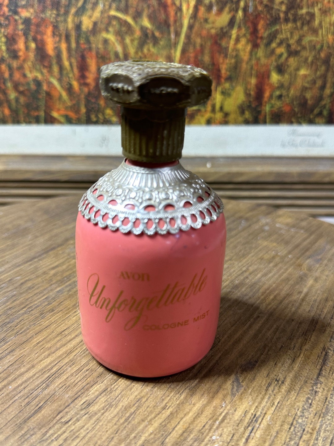 Vintage Avon Bottle - Unforgettable Cologne Mist 3 Oz EMPTY - Pink ...