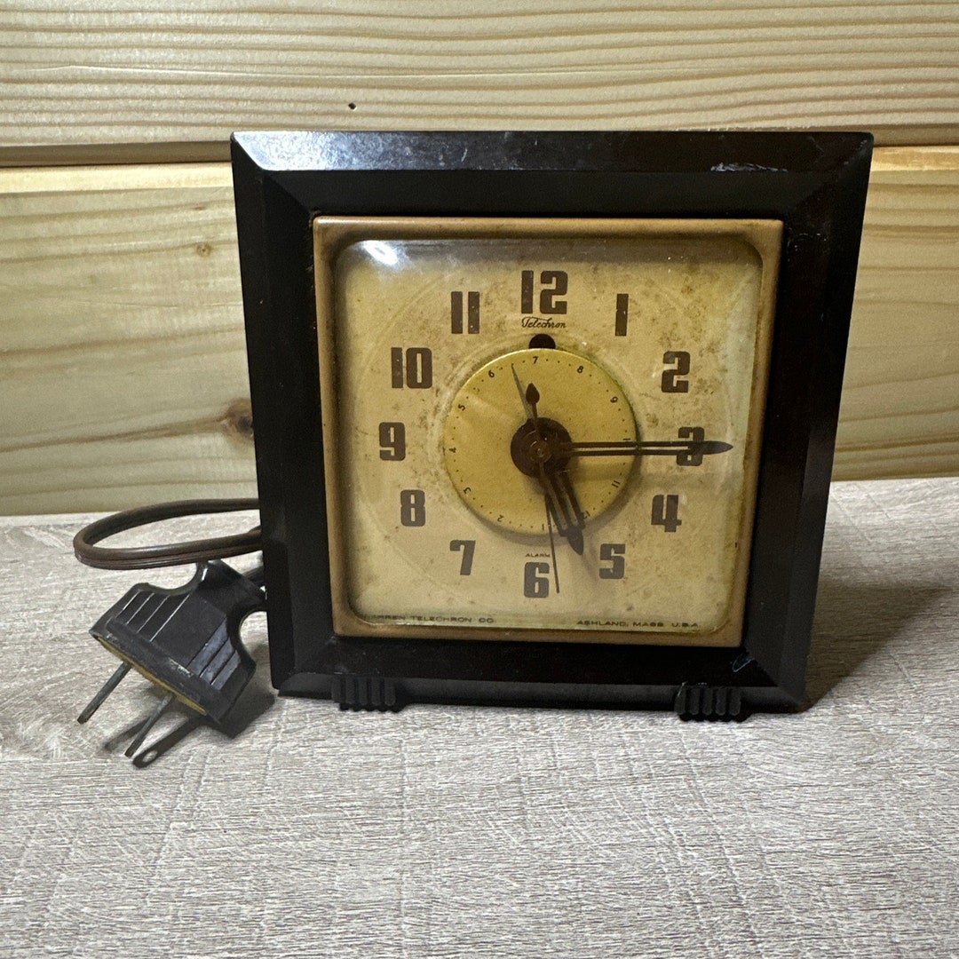 Antique Warren Telechron Desk Clock - Etsy
