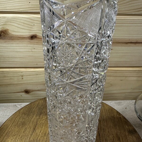 Cut Glass Vase - Etsy