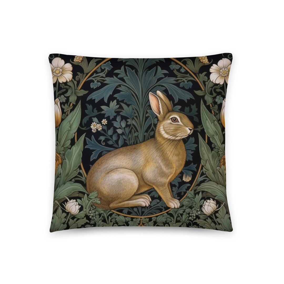 William Morris Rabbit Pillow, Bunny Cushion - Etsy