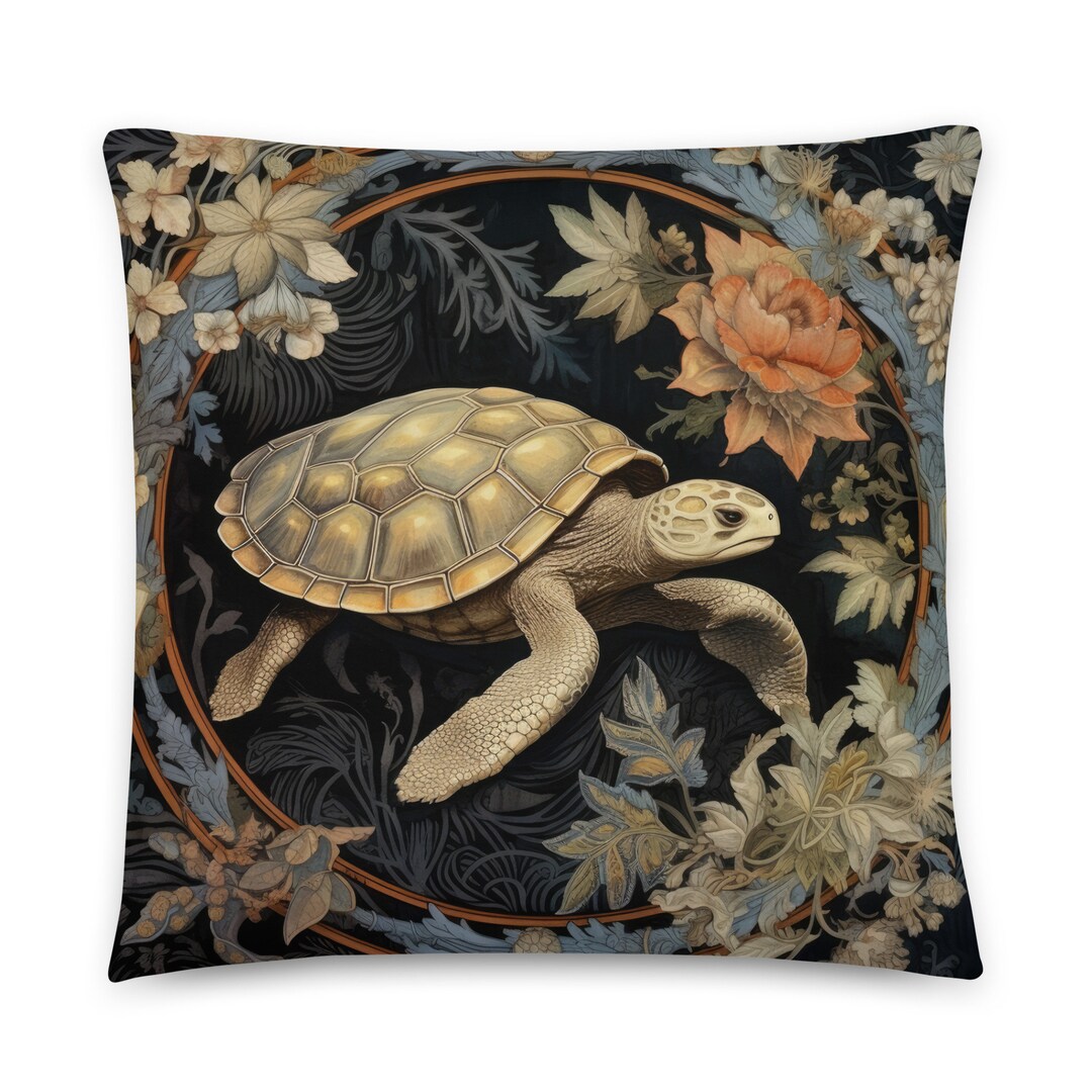 William Morris Turtle Pillow, Sea Turtle Cushion - Etsy