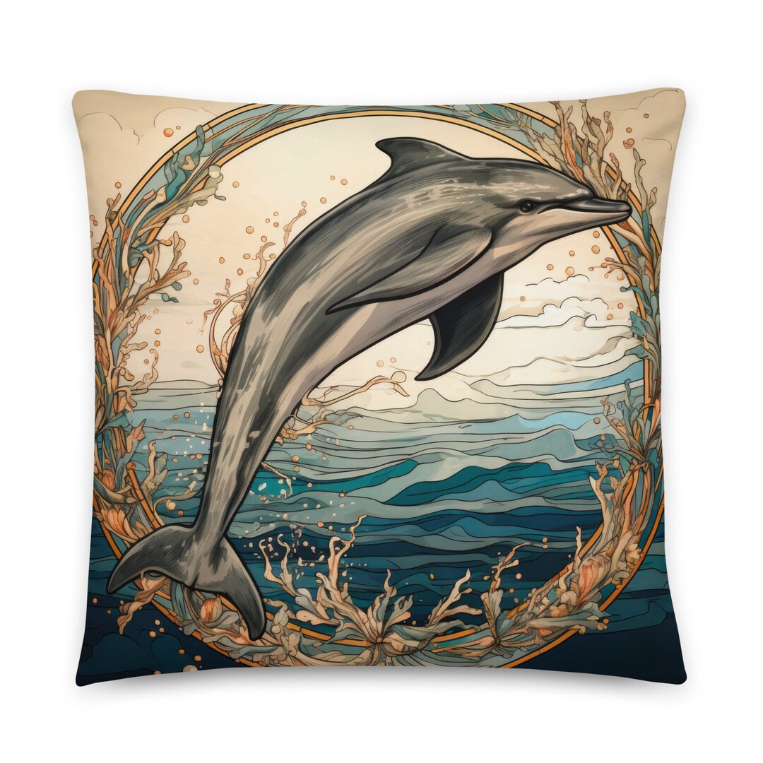 Dolphin Pillow, William Morris, Dolphin Cushion, Sea Life, Ocean Decor ...