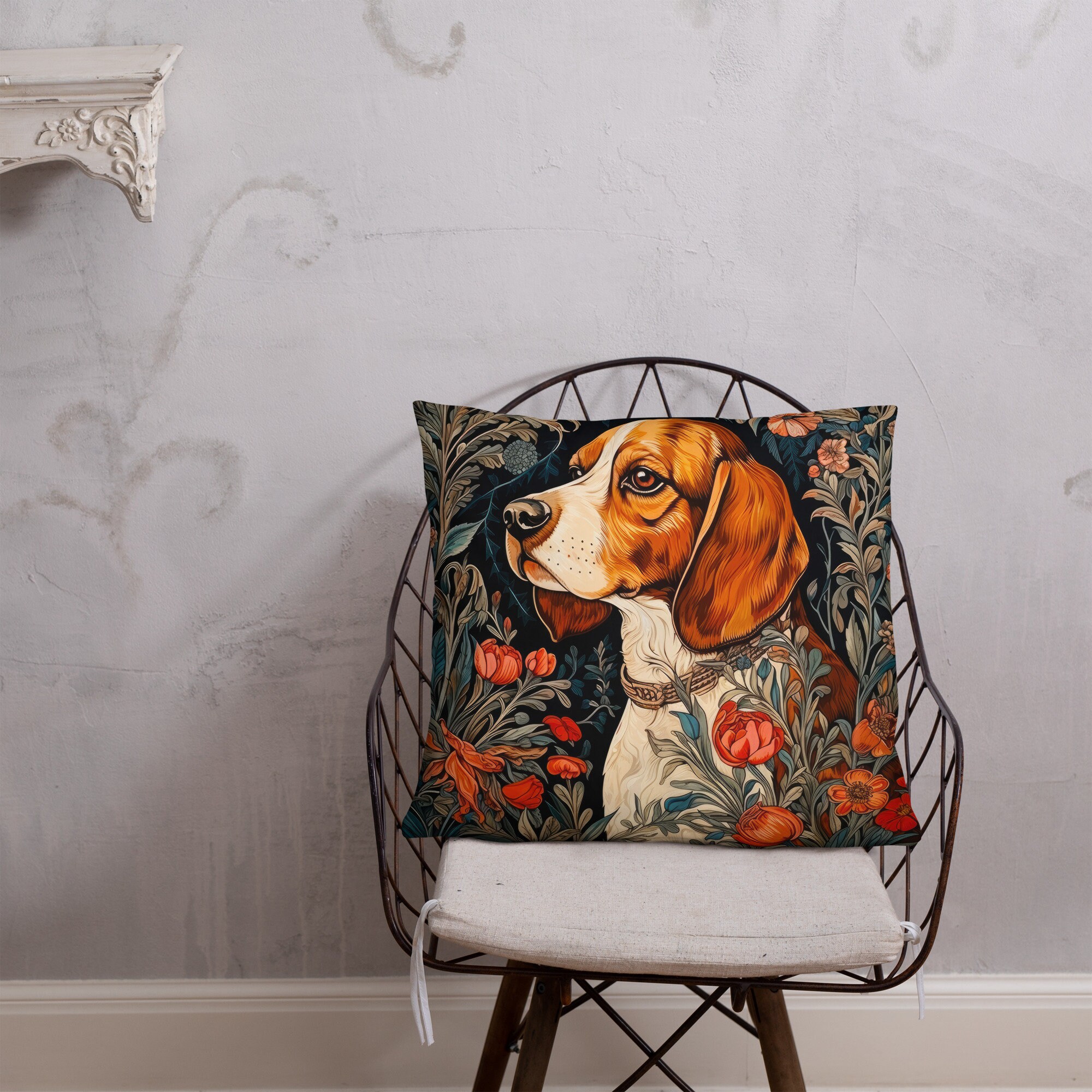 Beagle Pillow, William Morris, Beagle Cushion, Dog Lover - Etsy