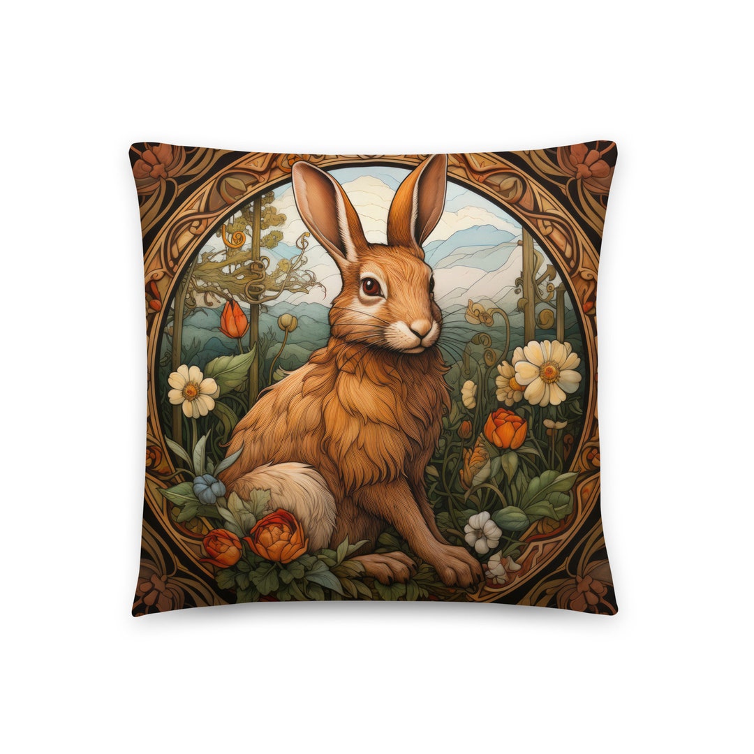Rabbit Pillow, William Morris, Bunny Cushion, Rabbit Cushion - Etsy