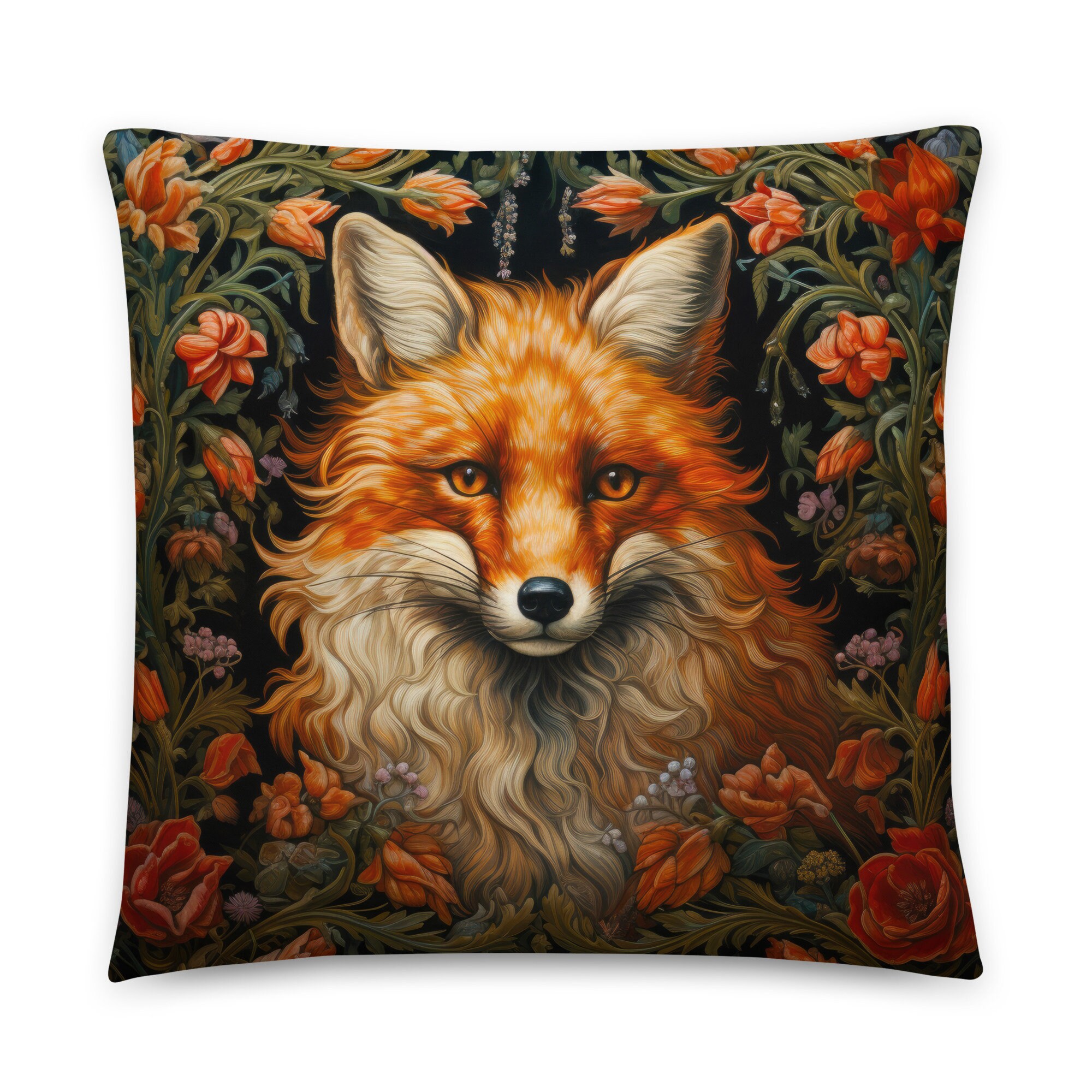Fox Pillow, William Morris, Fox Cushion, Forest Creature - Etsy