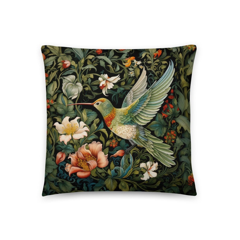 Hummingbird Pillow, William Morris, Hummingbird Cushion, Throw Pillow ...