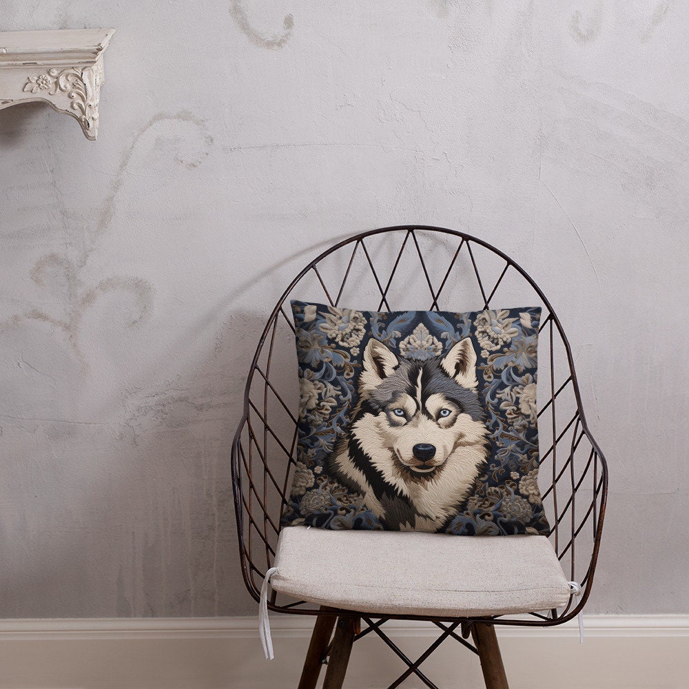 Husky Pillow, William Morris, Husky Cushion, Throw Pillow, Dog Lover - Etsy