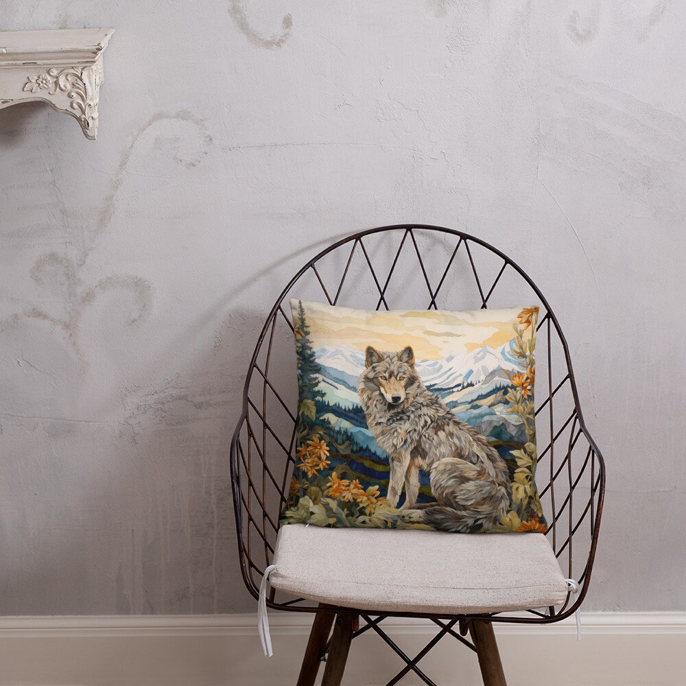 Wolf Pillow, William Morris, Wolf Cushion, Mountain, Alaska - Etsy