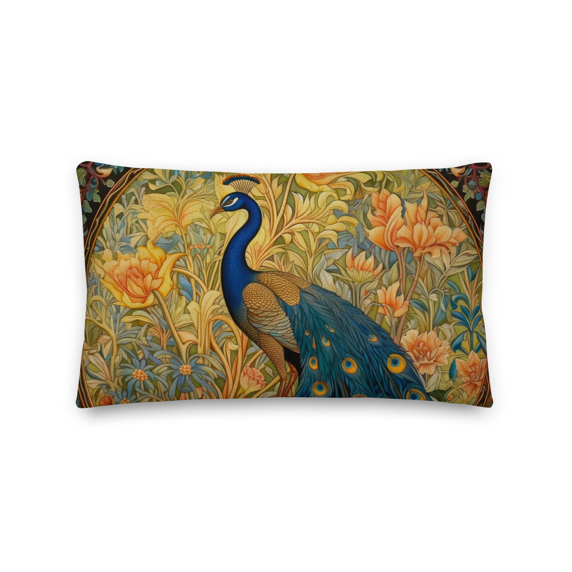 William Morris Peacock Pillow, Peacock Cushion - Etsy