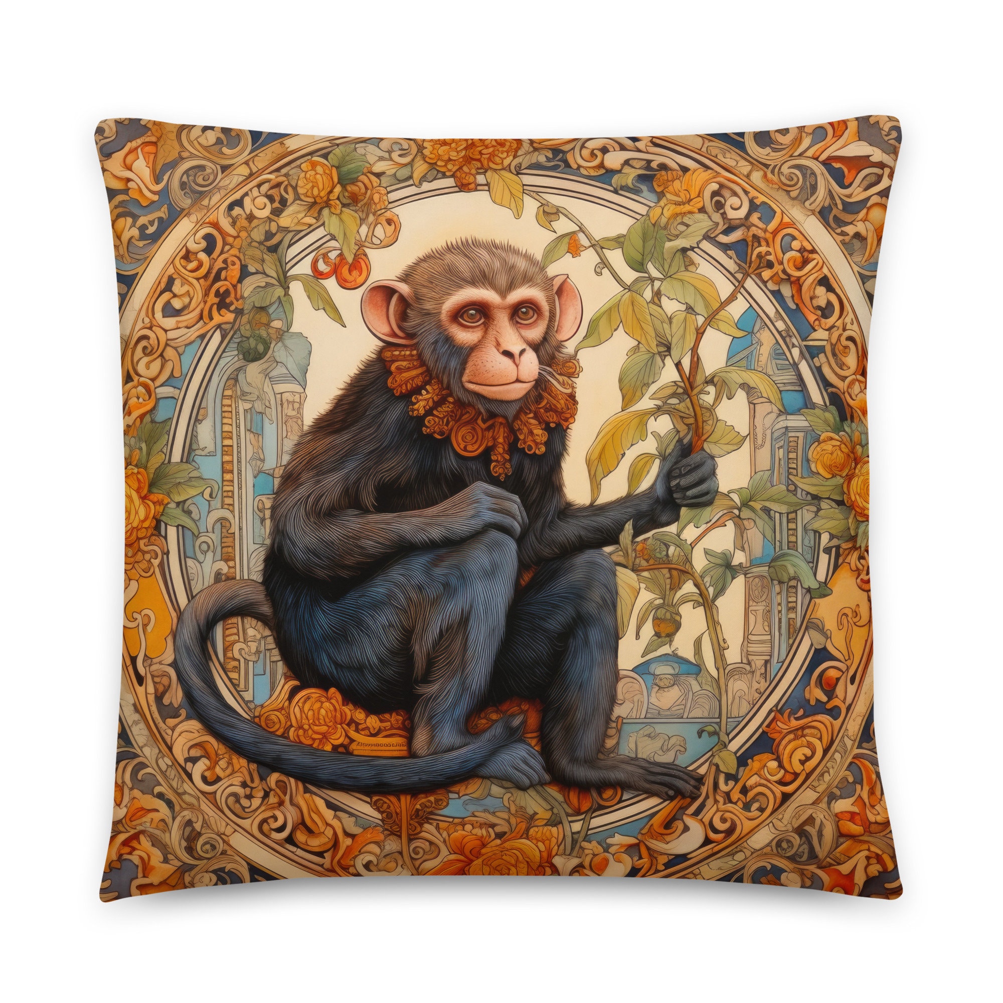 Monkey Pillow William Morris Monkey Cushion - Etsy