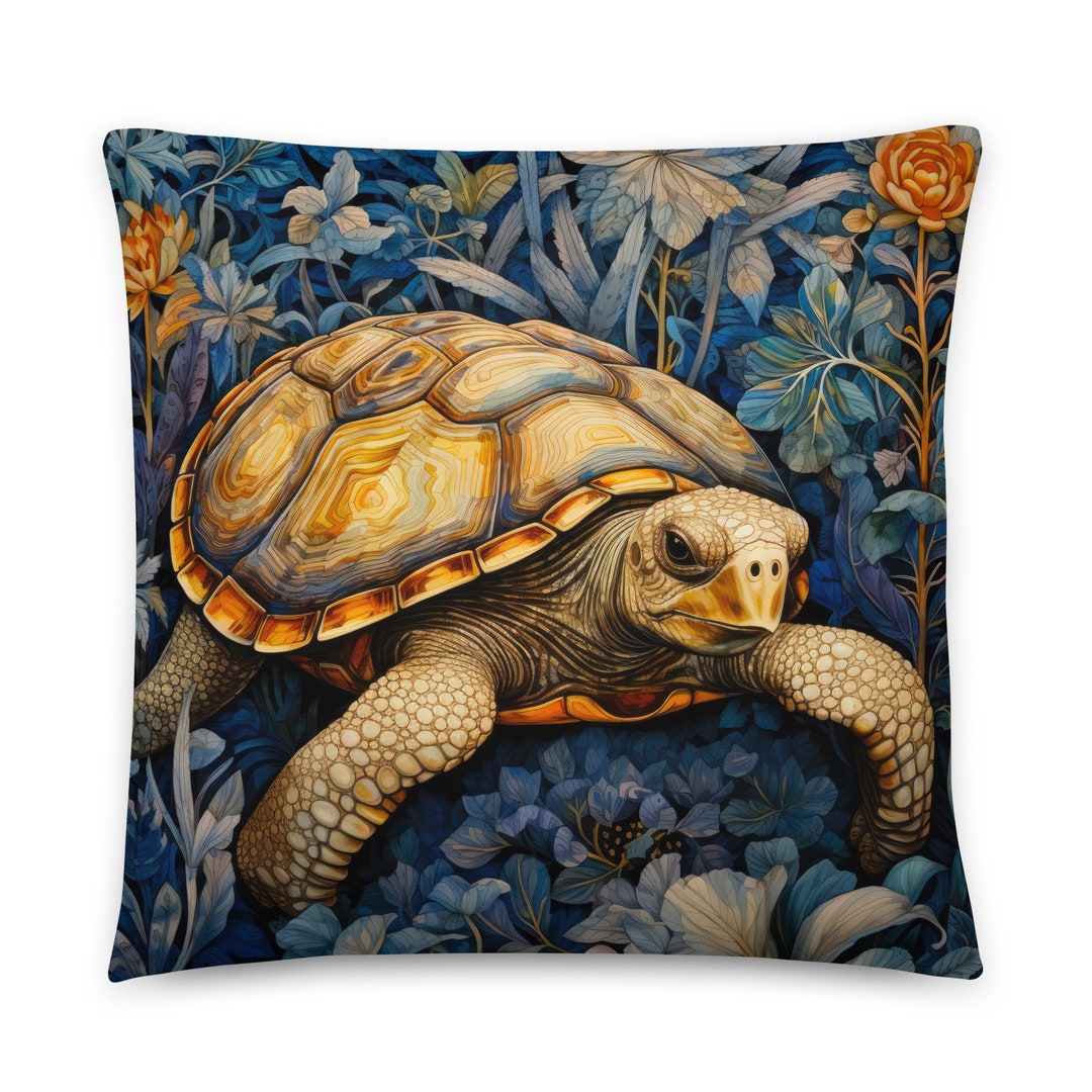 Sea Turtle Pillow, William Morris, Sea Turtle Cushion, Ocean Life - Etsy