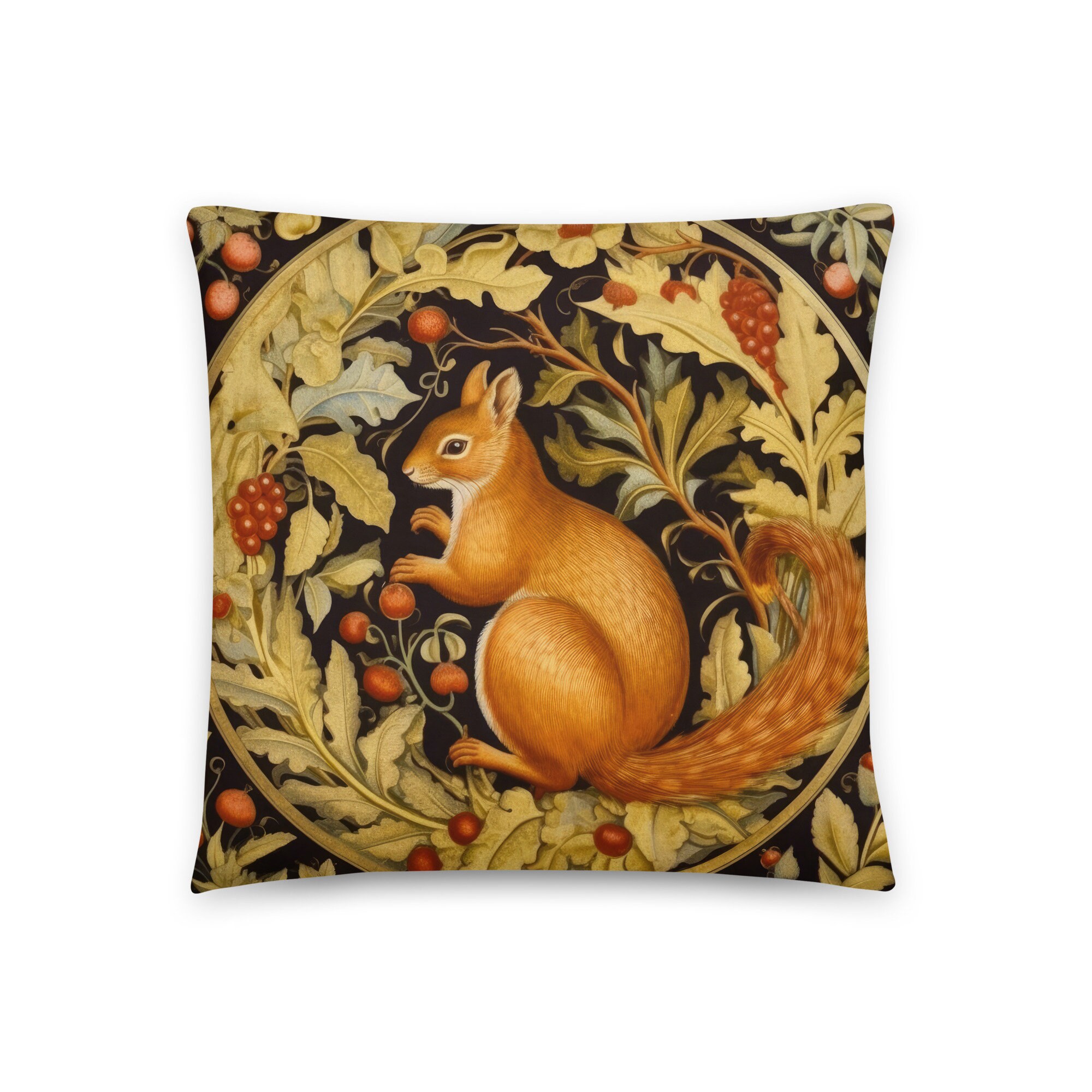 William Morris Squirrel Pillow, Squirrel Cushion - Etsy