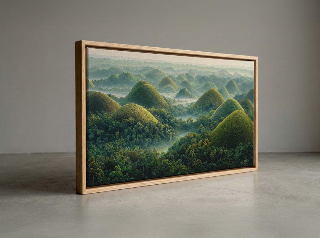 Tropical Green Hills, Chocolate Hills Style, Exotic Landscape Art - Etsy