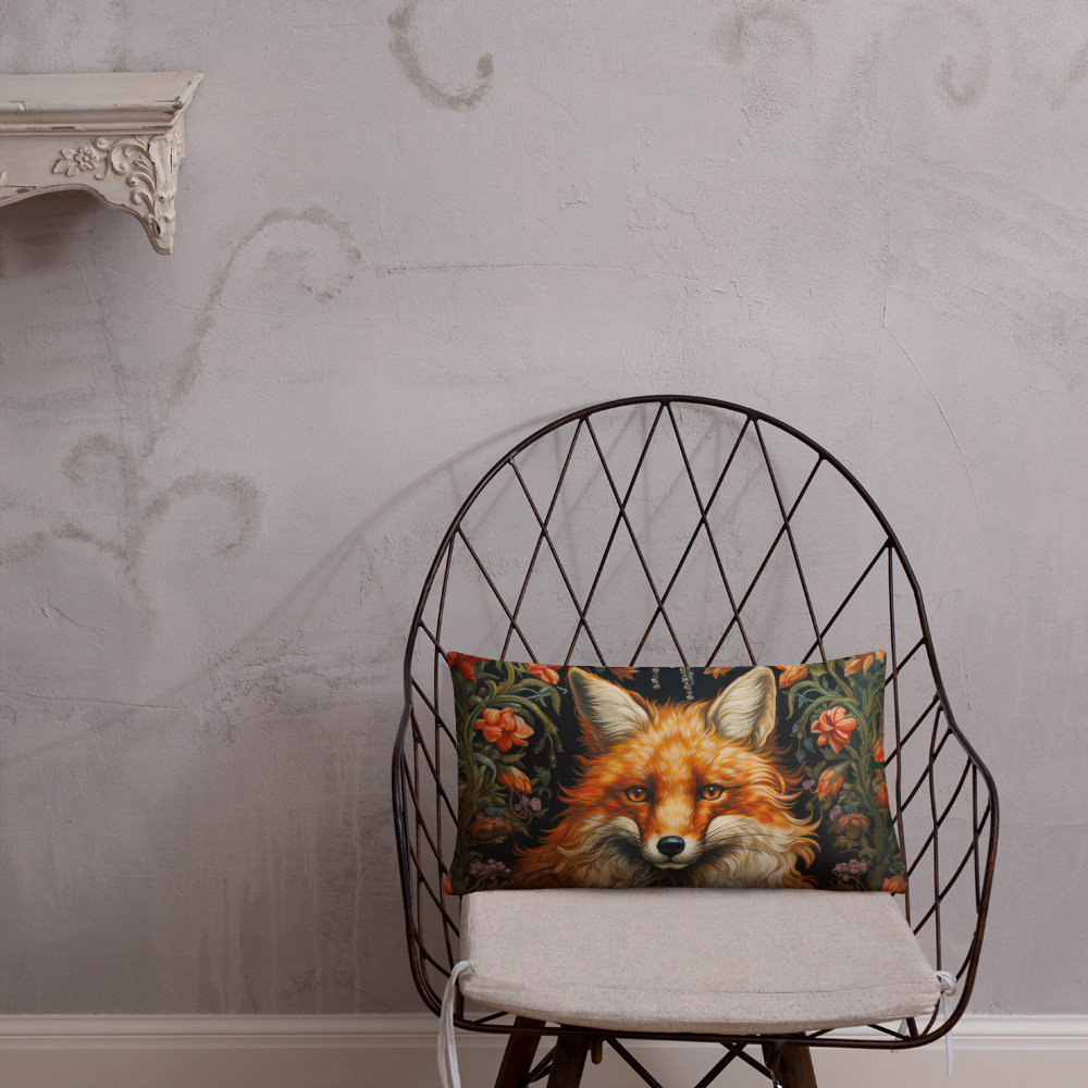 Fox Pillow, William Morris, Fox Cushion, Forest Creature - Etsy