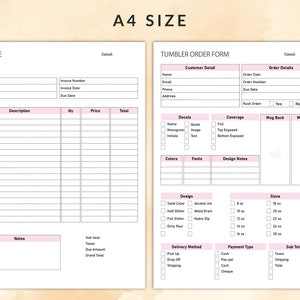 4 Editable Order Forms Bundle, Order Form Template Printable, Printable ...