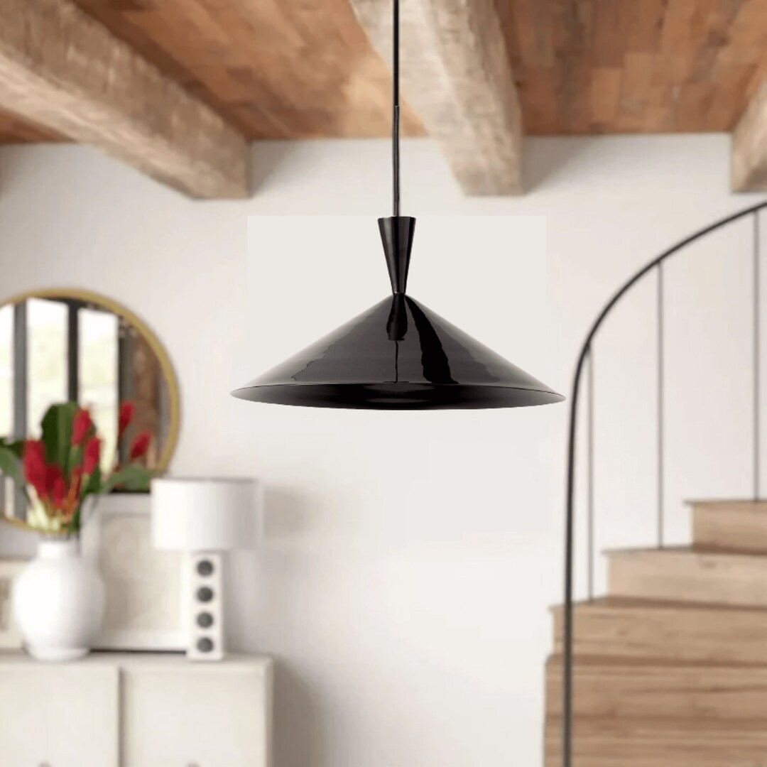 Black Cone Pendant Light Modern Ceiling Light Cone Hanging - Etsy