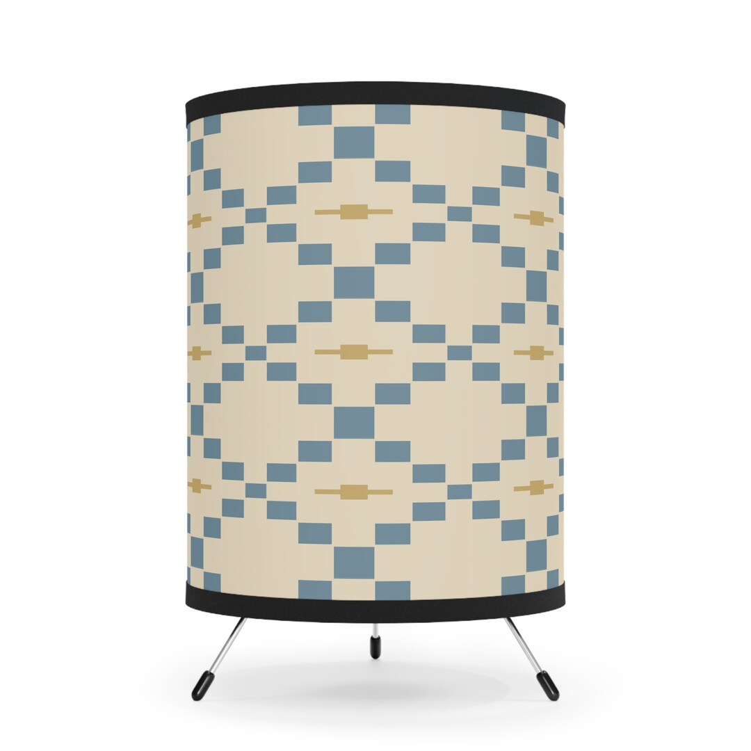 Tripod Lamp With Neutral Tone Pattern, USCA Plug - Etsy
