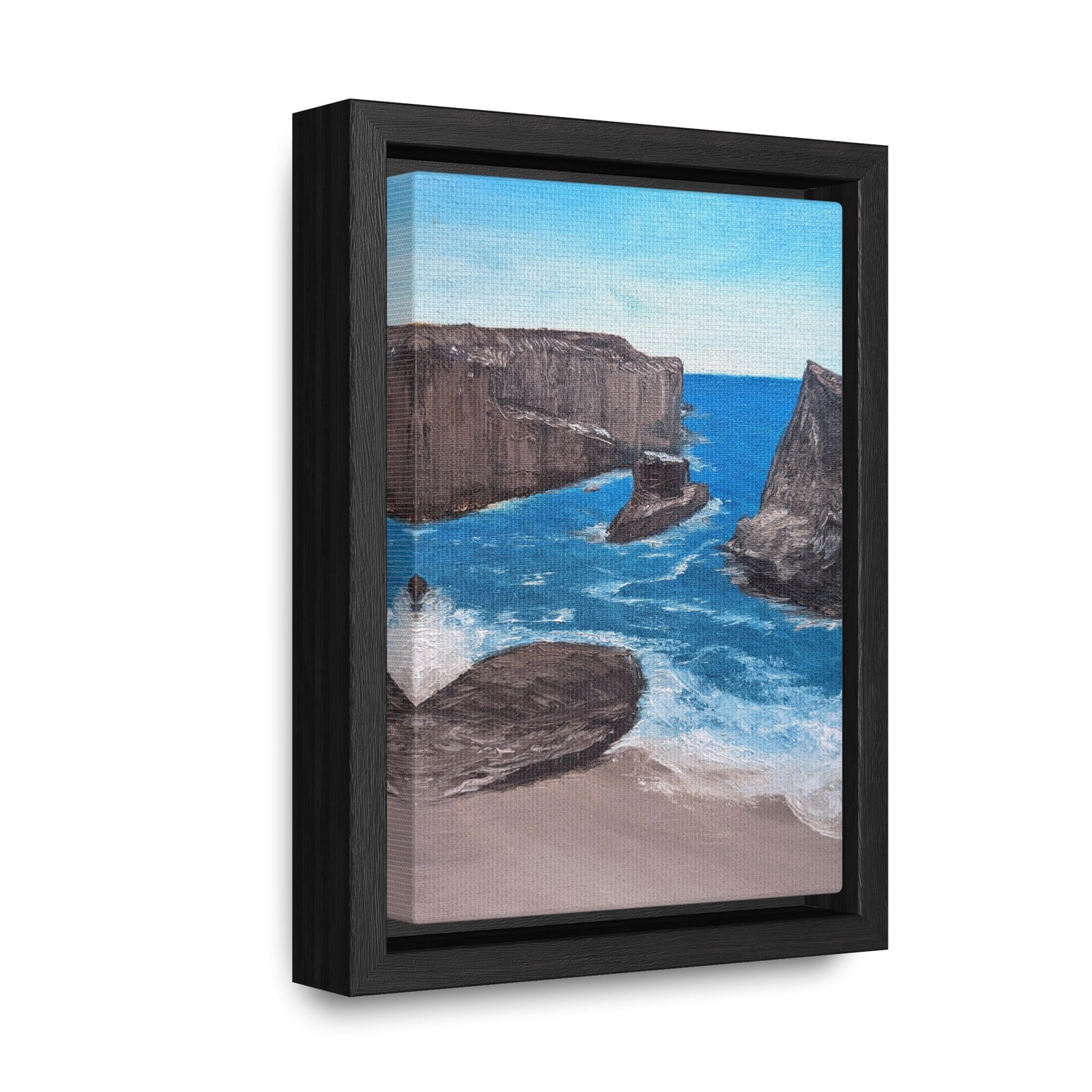 California's Shark Fin Cove Painting Gallery Canvas Wraps, Vertical ...