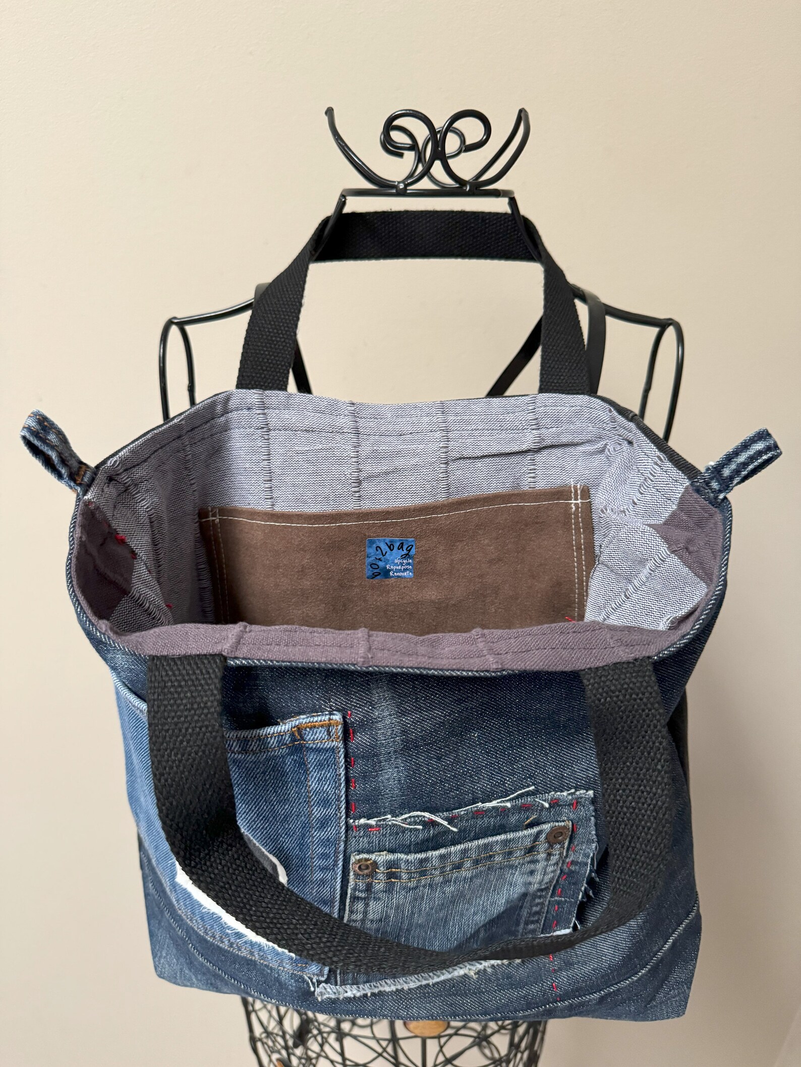 Unique Upcycled Denim Crossbody Bag/eco-friendly Tote/messenger Bag - Etsy