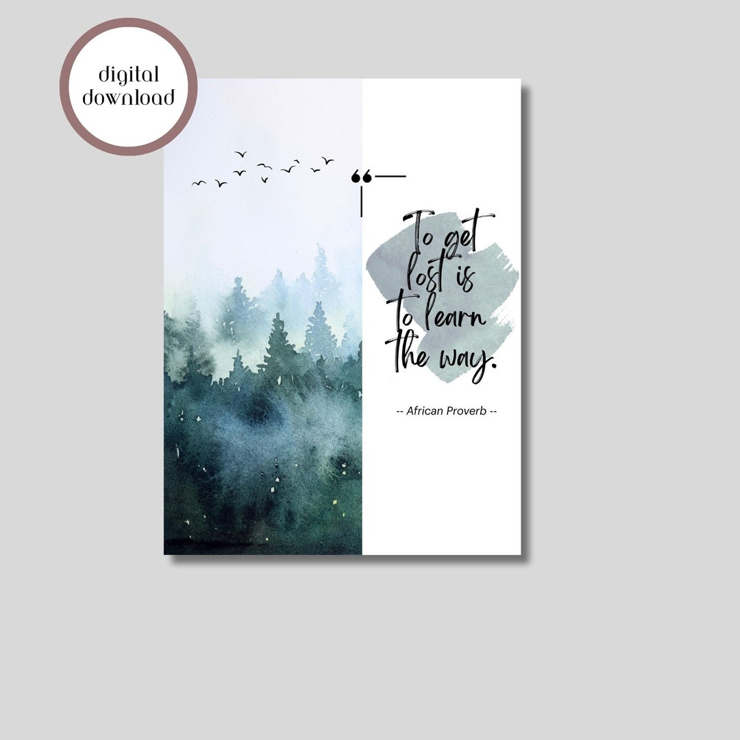 To Get Lost Printable Motivational Quote Wall Art Instant - Etsy