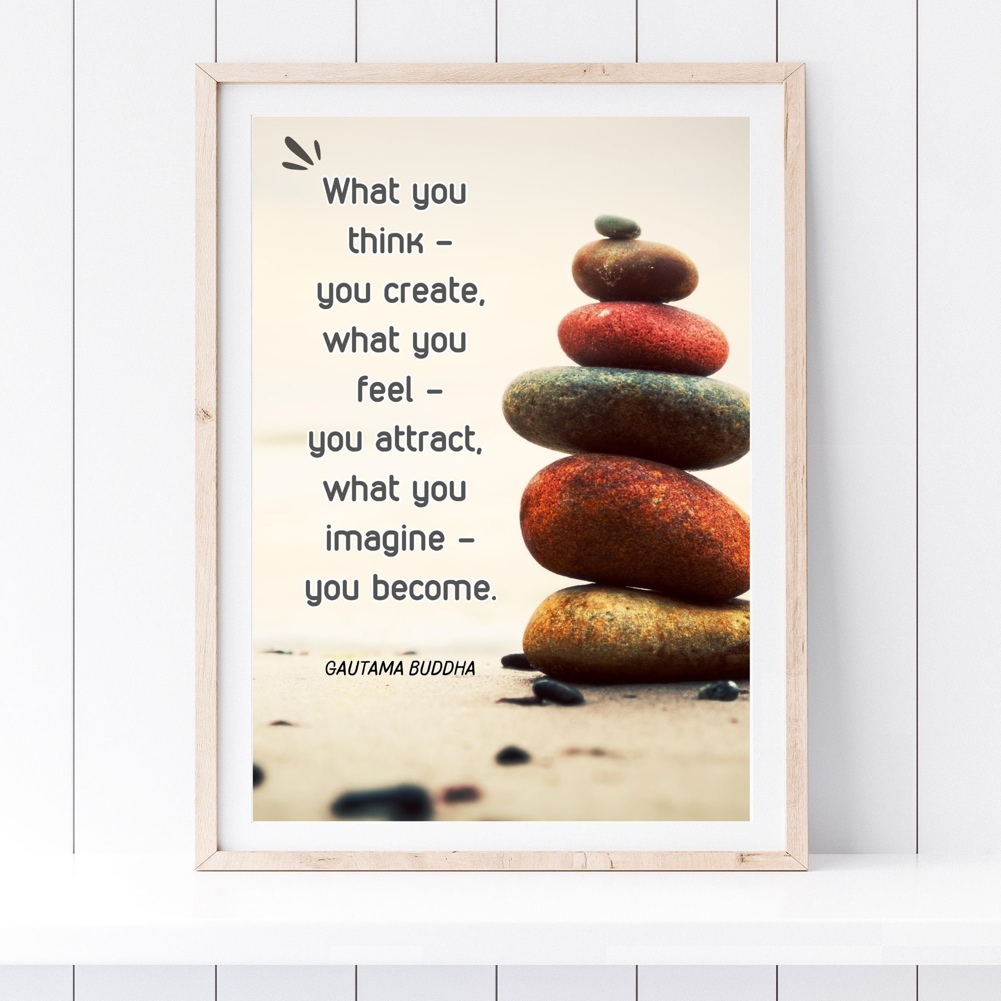 What You Think You Create Inspirational Quote, Positive Printable Wall ...