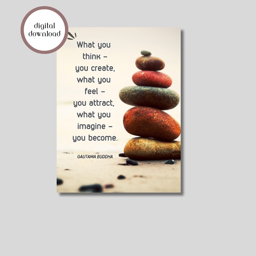 What You Think You Create Inspirational Quote, Positive Printable Wall ...