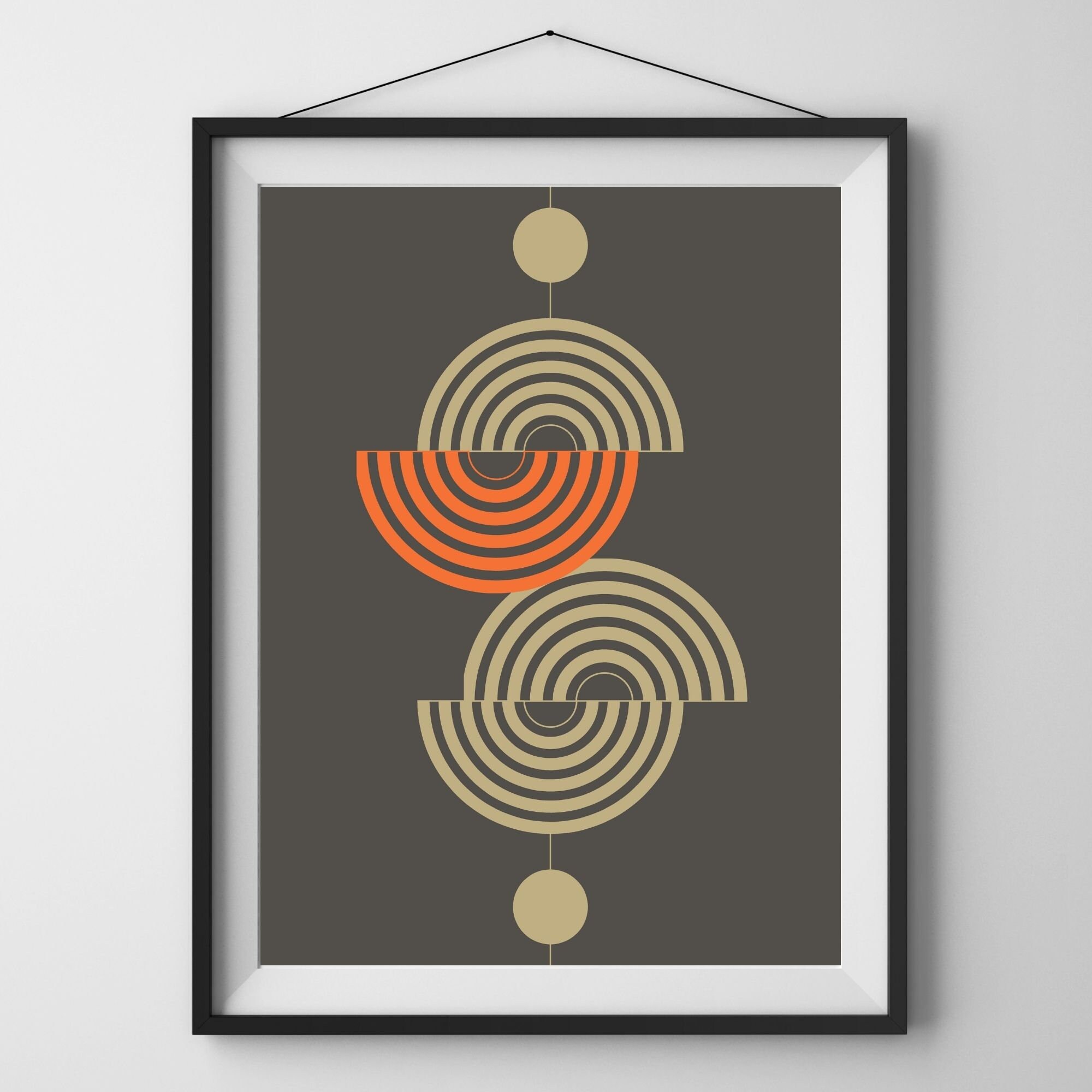 Mid Century Half Circle Wall Art Digital Download Prints - Etsy