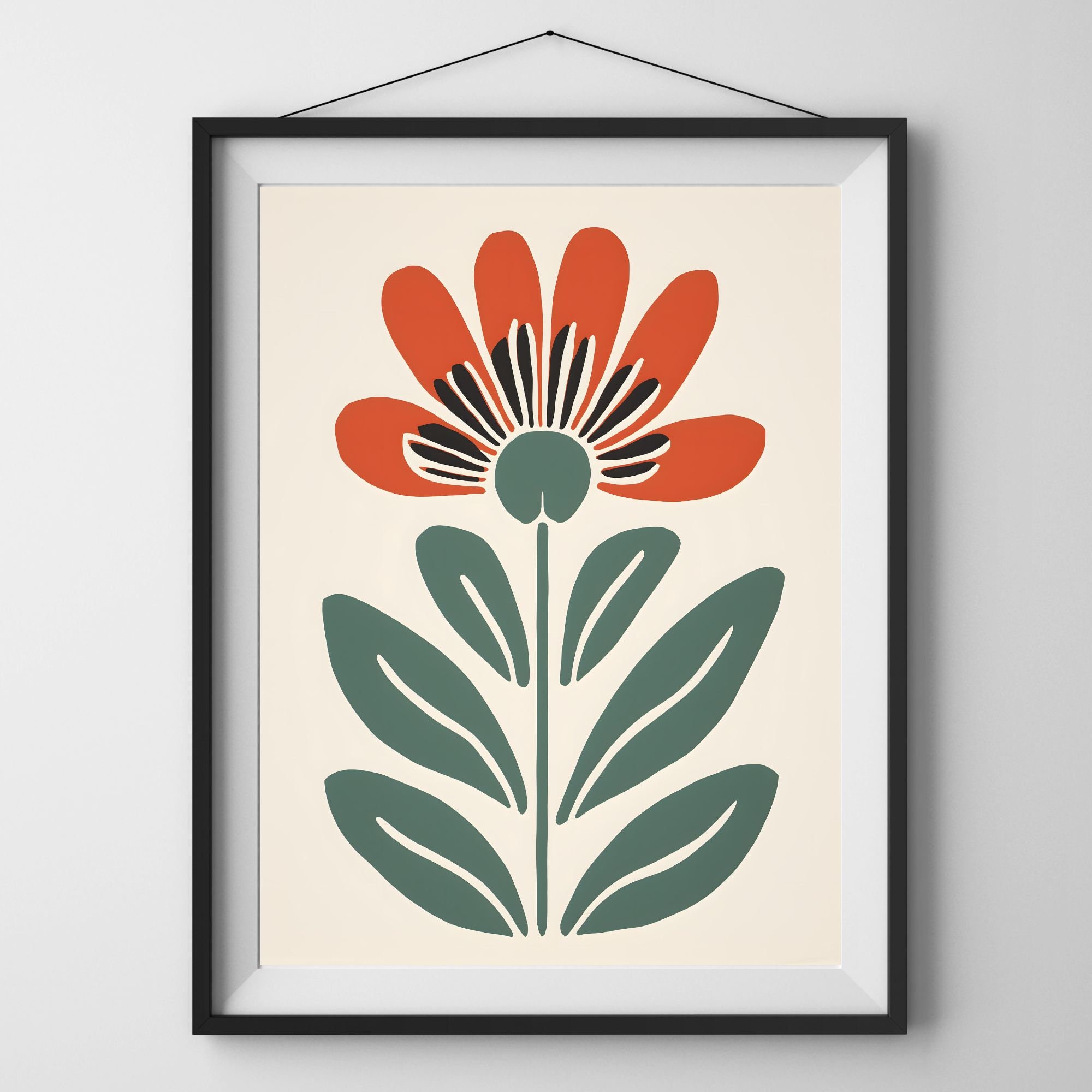 Floral Lithographic Poster Print, Abstract Botanical Posters, Floral ...