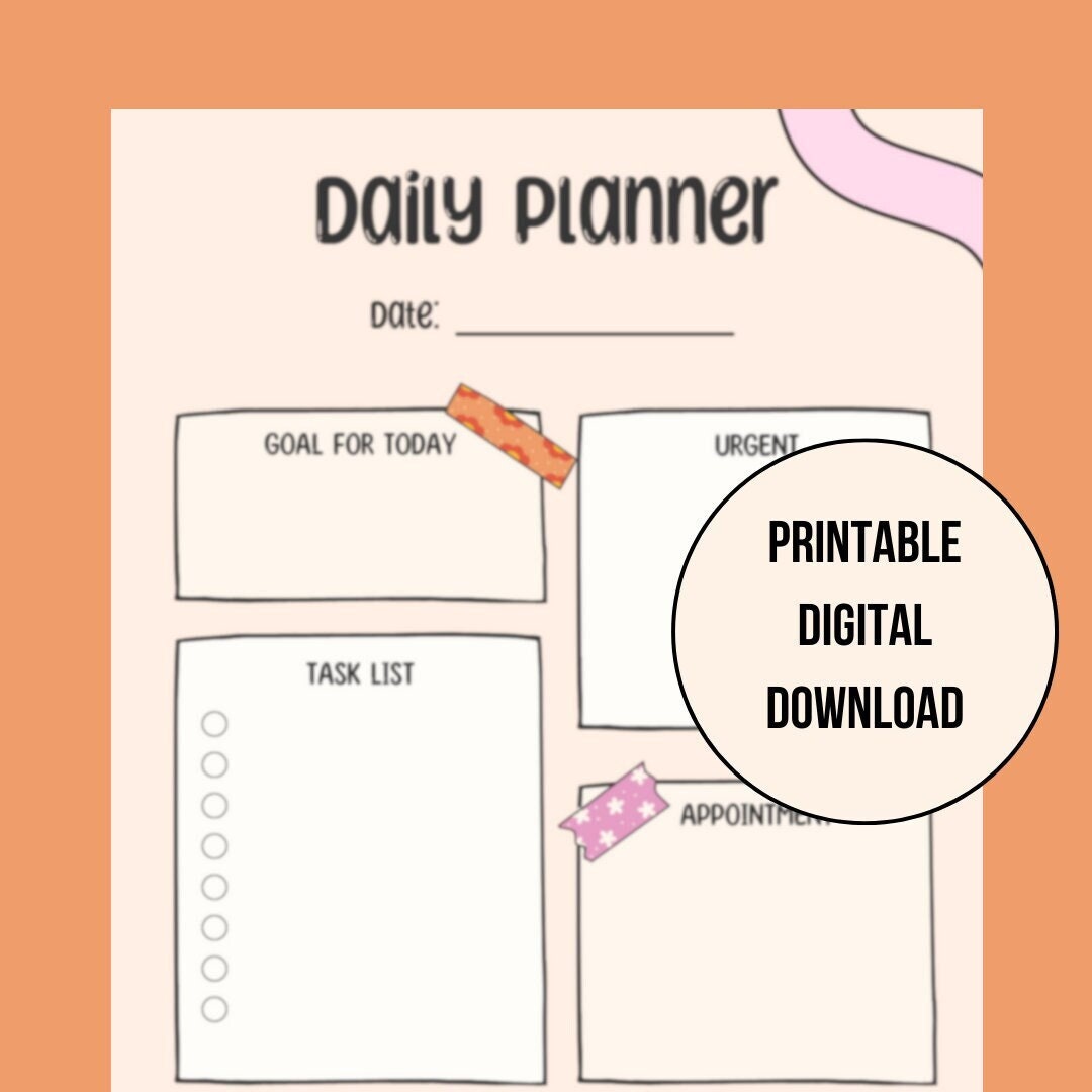 DAILY PLANNER PRINTABLE: Cute Simple Planner Sheet Digital, 41% OFF