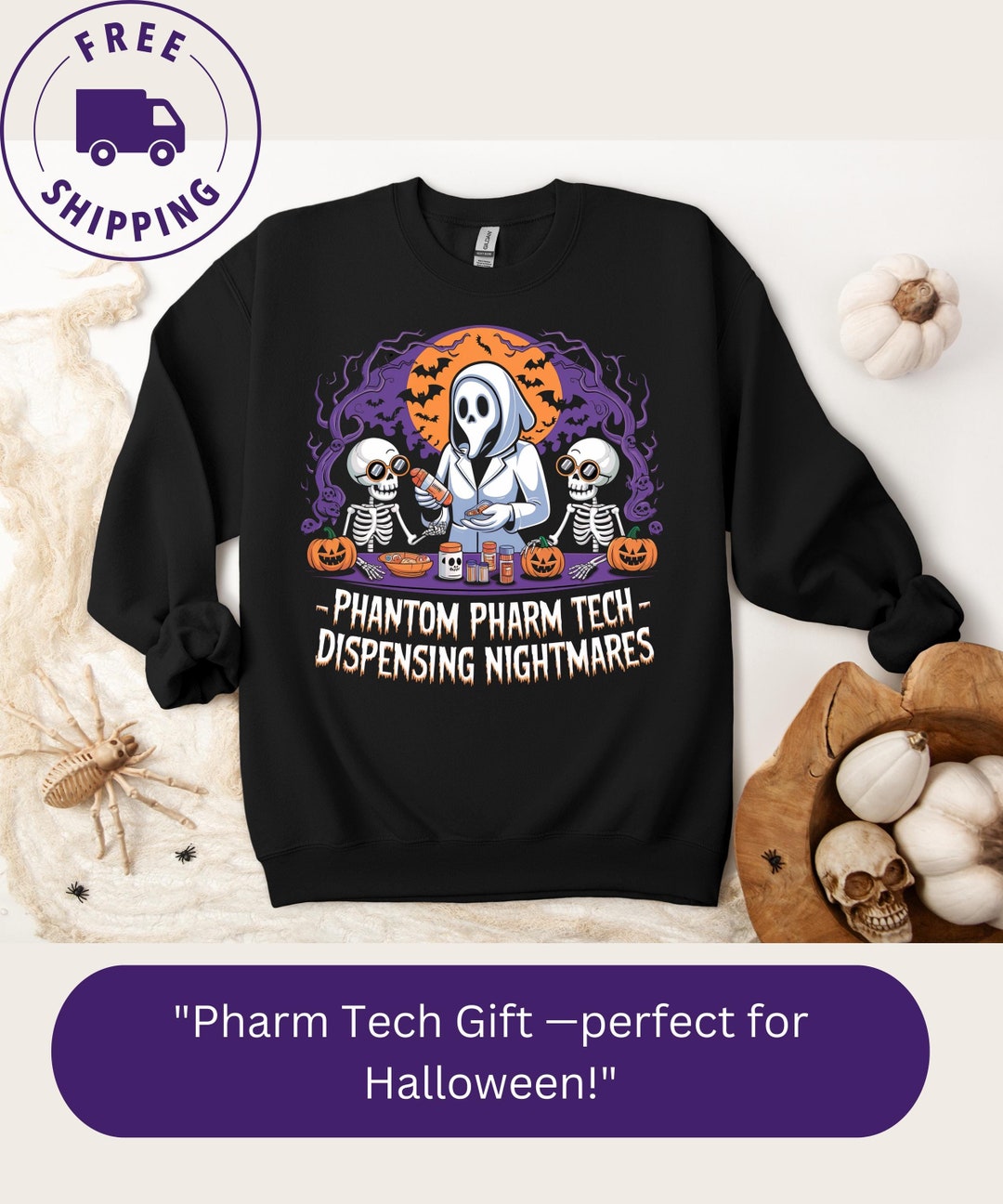 Phantom Pharm Tech Sweatshirt: Spooky Halloween Pharmacy Gift - Etsy UK