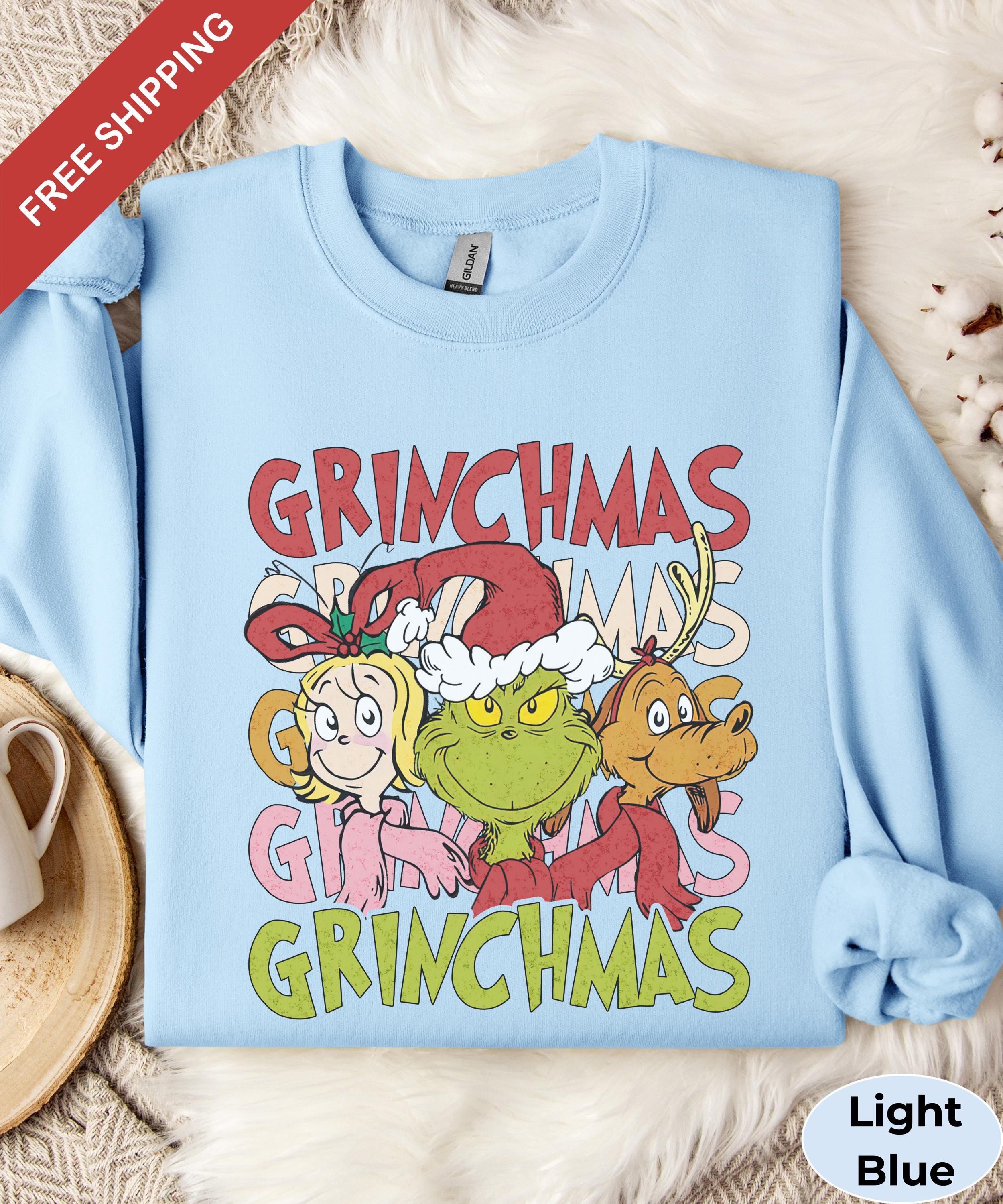 Grinchmas Vintage Christmas Sweatshirt,merry Grinchmas Retro Holiday ...