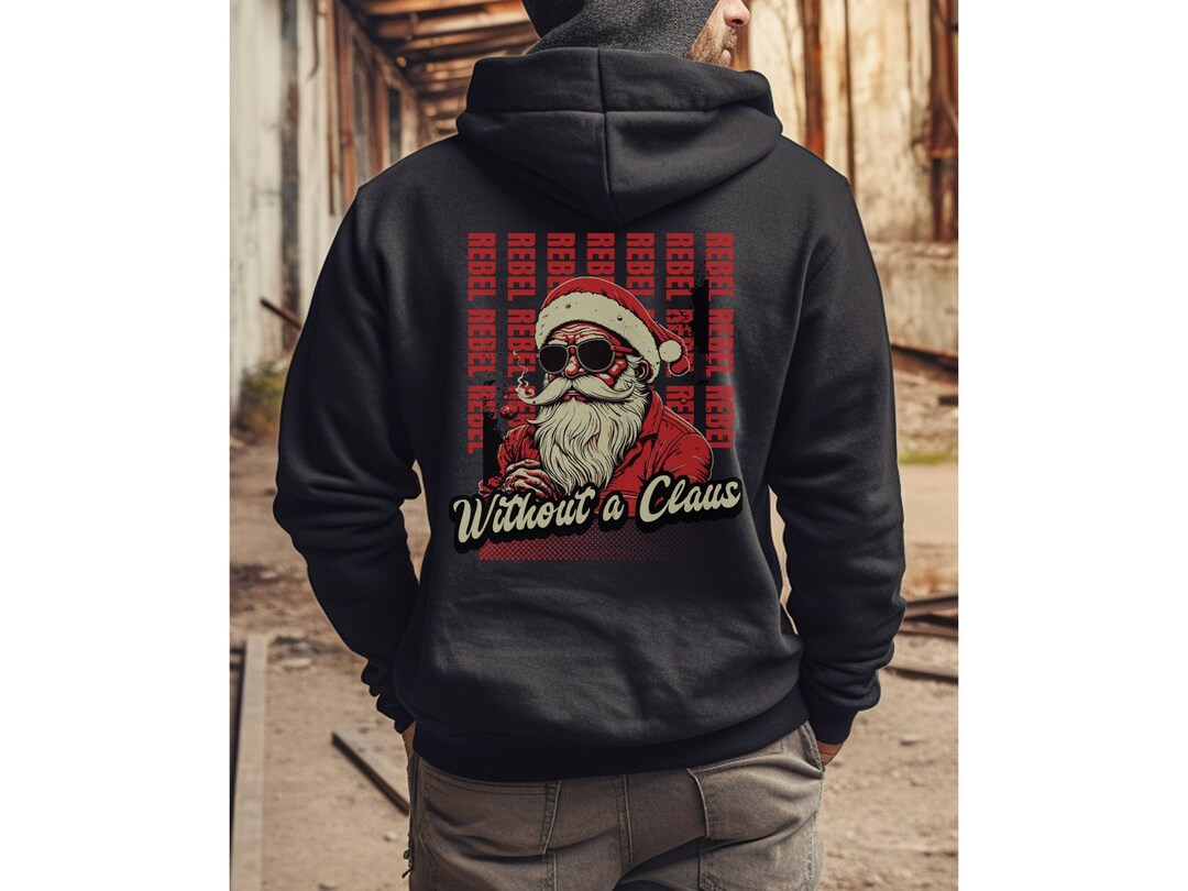 Rebel Santa Hoodie: Vintage Xmas Streetwear Gift - Etsy