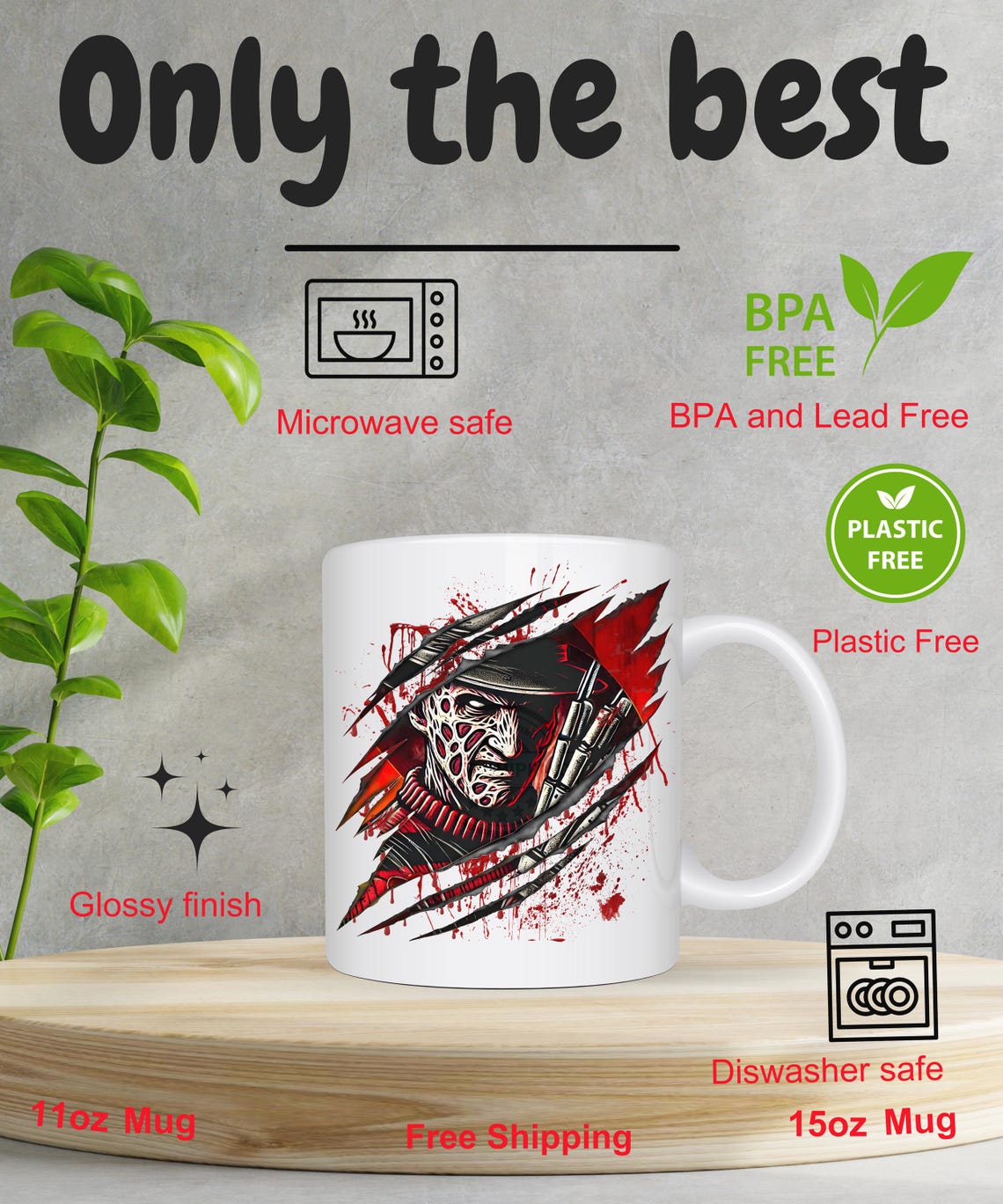 Personalized Horror Movie Mug: Scary Mask Art Coffee Cup - Etsy