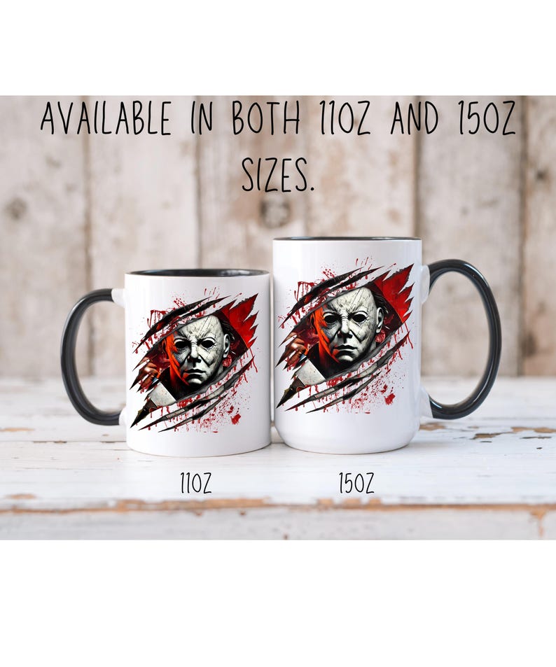 Personalized Horror Slasher Mug, Michael Mask Artwork, Unique Halloween ...
