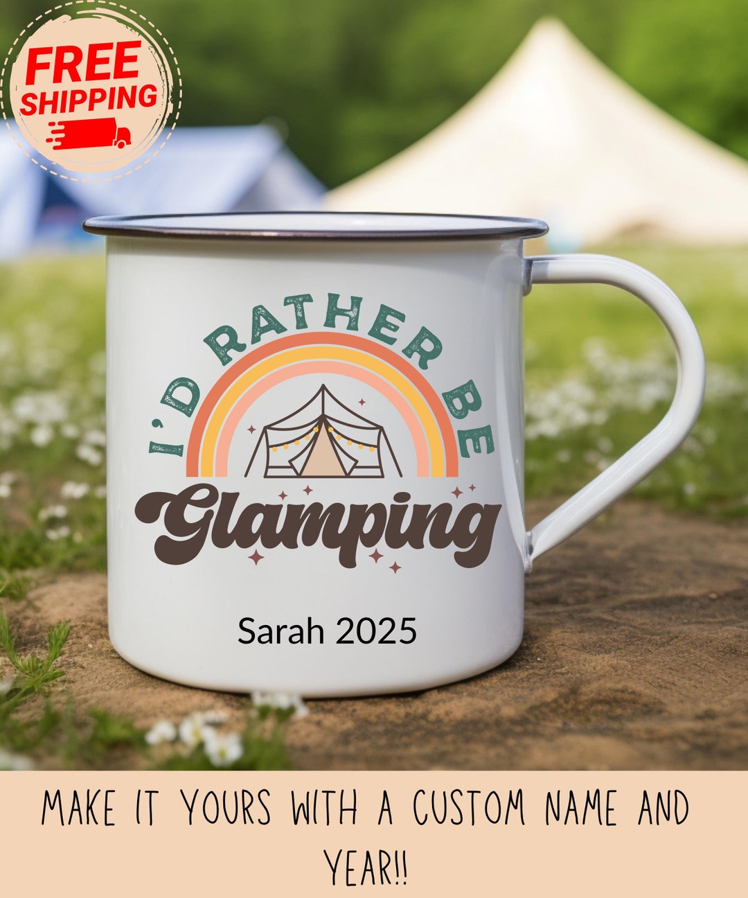 Personalized Retro Glamping Mug: Custom Camping Lover Gift - Etsy