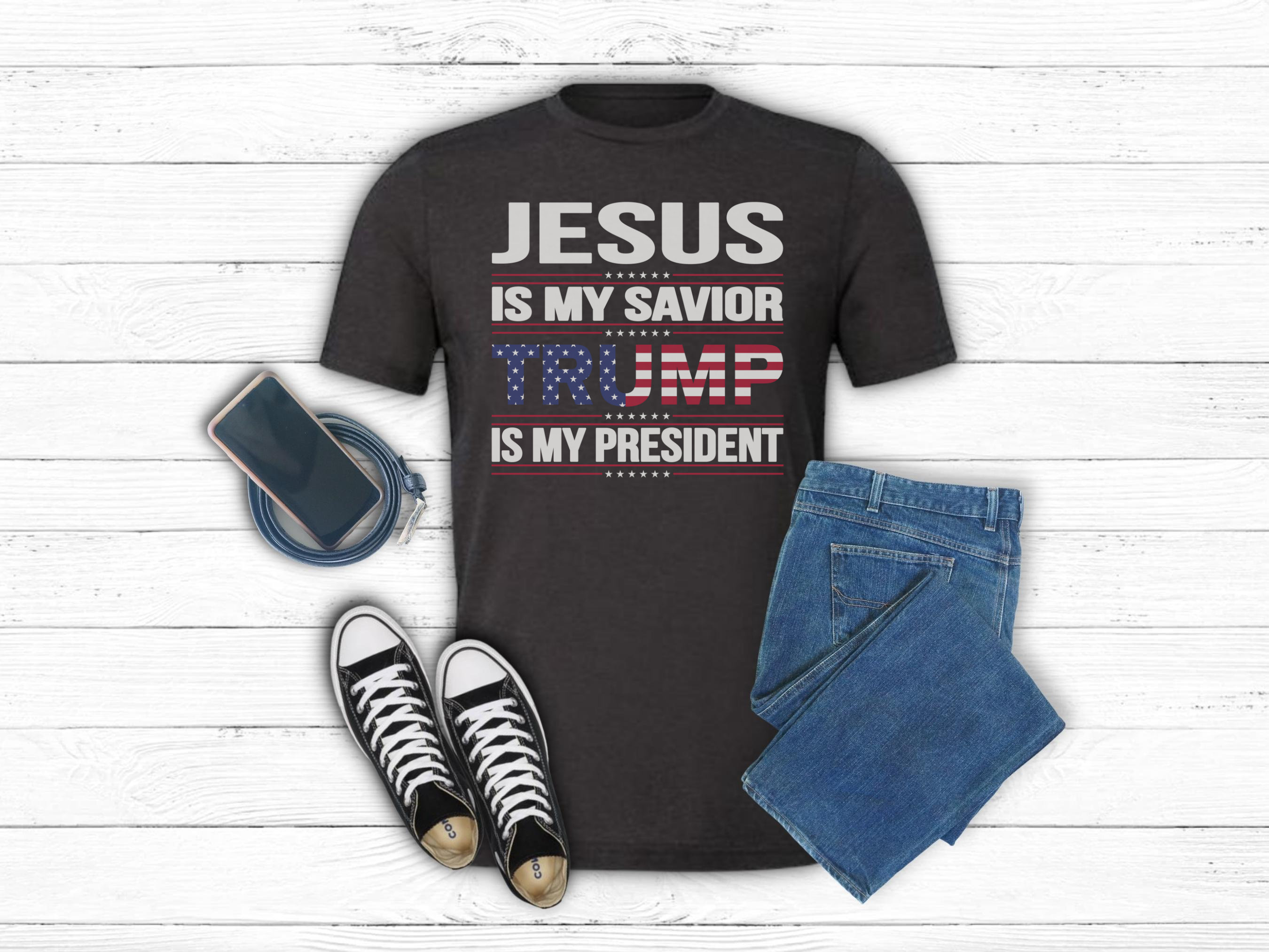 Jesus is My Savior Trump is My President T-shirt,trump Supporter Tee ...