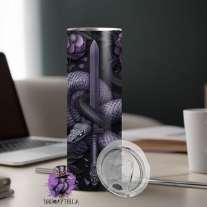 Black Mamba Snake Tumbler Wrap Png Files, 20 Oz Fantasy Dagger ...