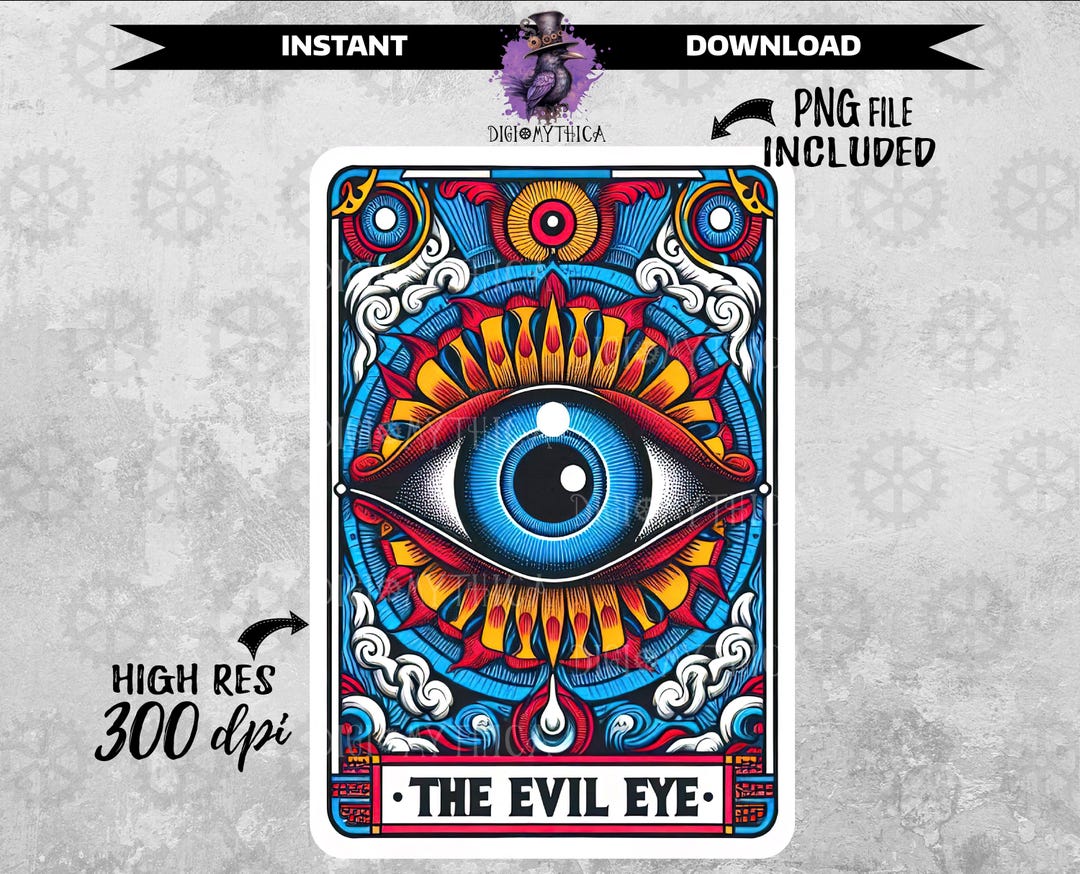 Evil Eye Tarot Card PNG, Tarotcards PNG Sublimation Download, Oracle ...
