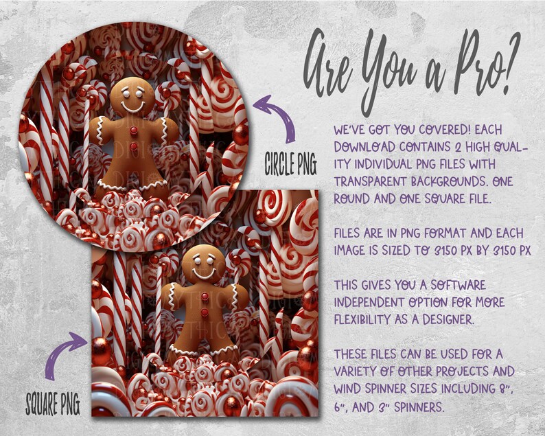 3D Christmas Wind Spinner Png, 10in Gingerbread Man Windspinner Design ...