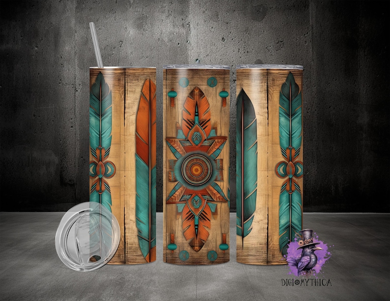 Native American Tumbler Wrap Png, 20oz Tribal Tumbler Background Design ...