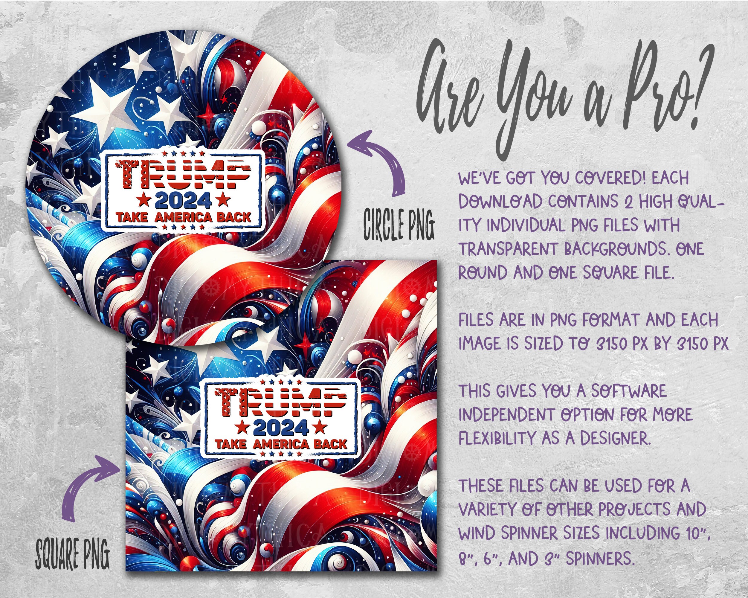 Trump 2024 Wind Spinner Png, 10in Conservative Patriot Windspinner ...