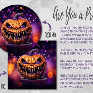 Halloween Wind Spinner Png, 10 in Pumpkin Nightmare Windspinner Design ...
