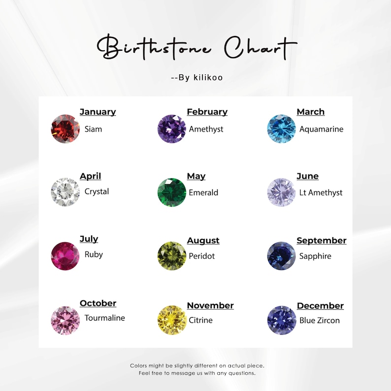 Round Family Birthstone Rings, Custom Multi-stone Ring, Personalized ...