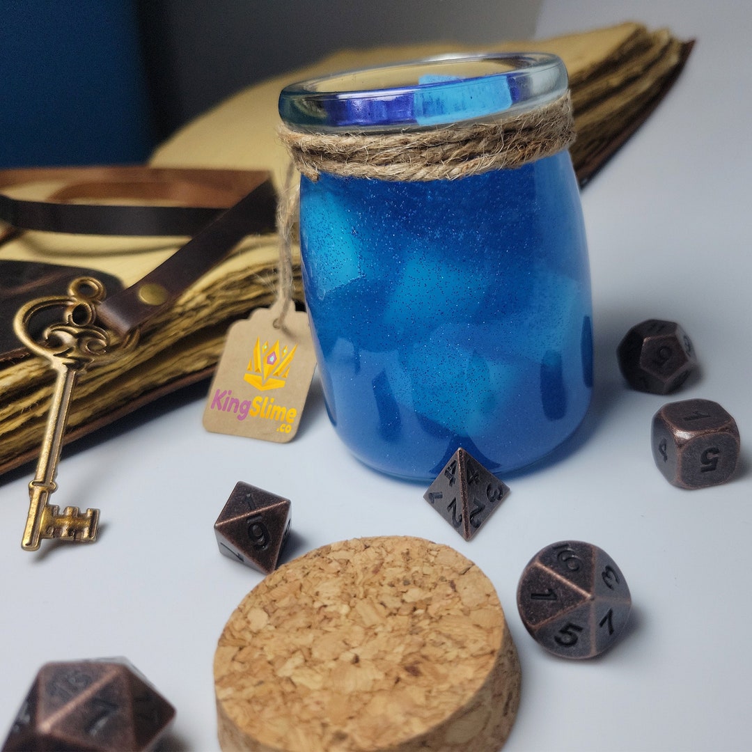 Clear Blue Slime With Glow in the Dark Pigment | Squishy Jelly Cube ...