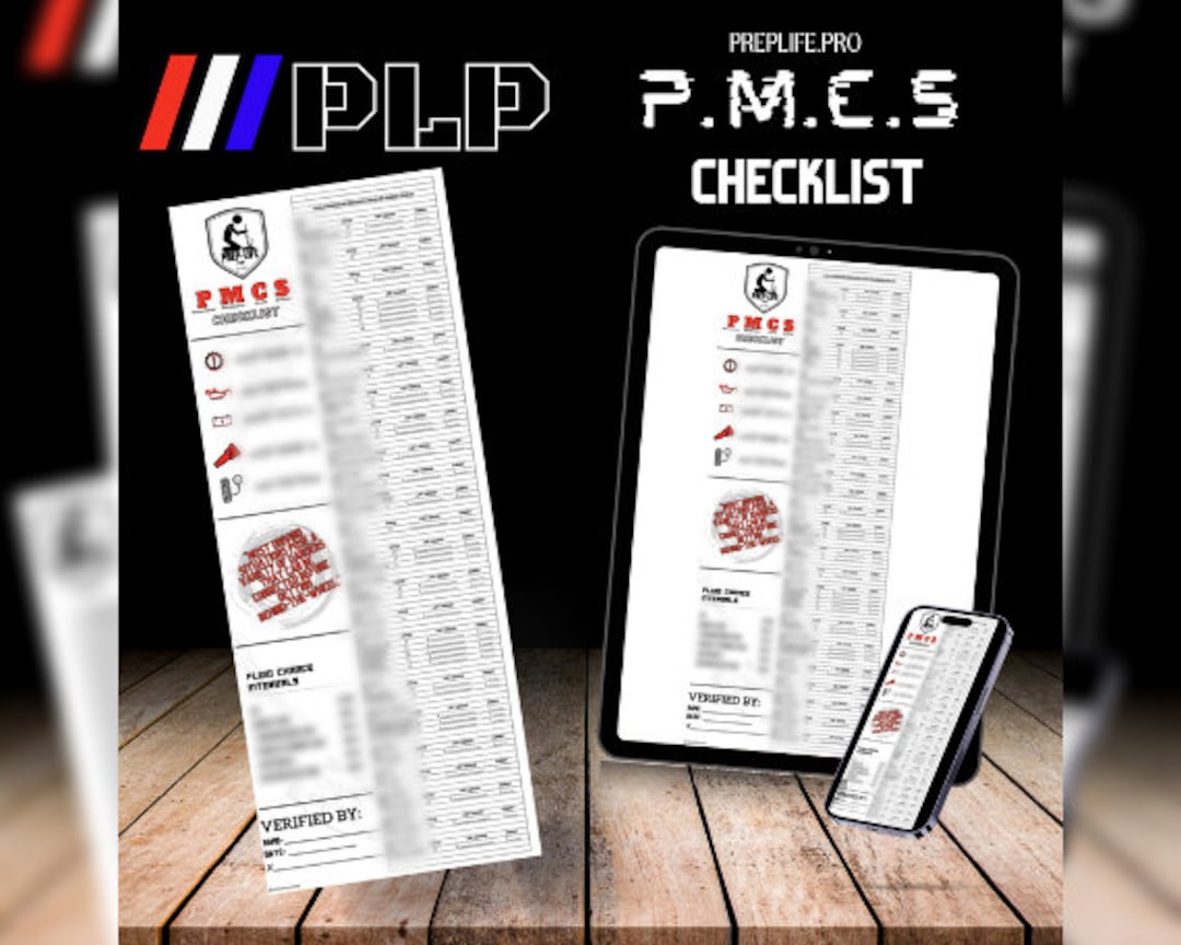 PMCS VEHICLE CHECKLIST | Emergency Prep, Evacuation Checklist ...
