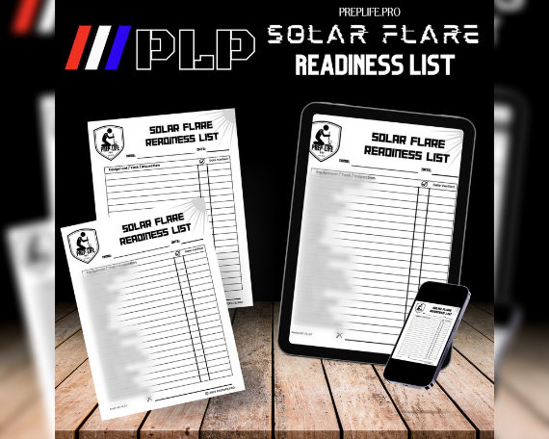 SOLAR FLARE READINESS Checklist | Emergency Prep, Evacuation Checklist ...