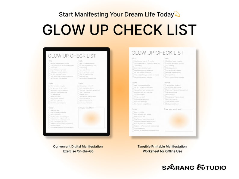 Glow up Checklist | Manifestation Exercise | Manifestation Journal ...