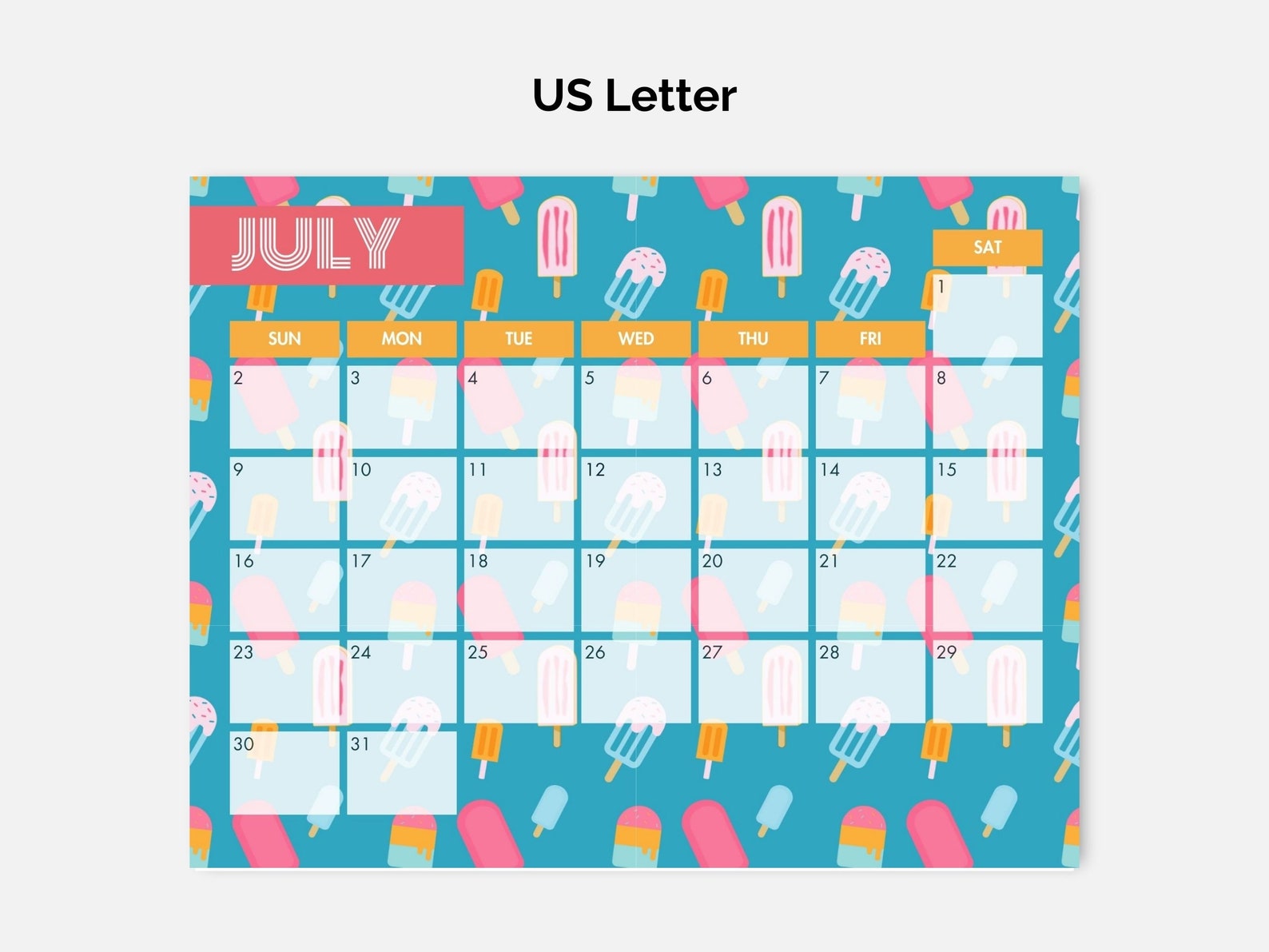 July 2023 Calendar Printable Printable Fillable Planner - Etsy